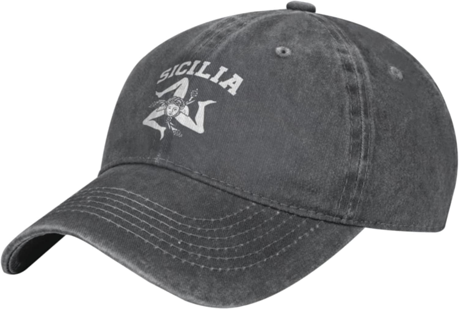 Sicilian Trinacria - Sicilia Denim Baseball Cap Hat Adjustable Cowboy ...