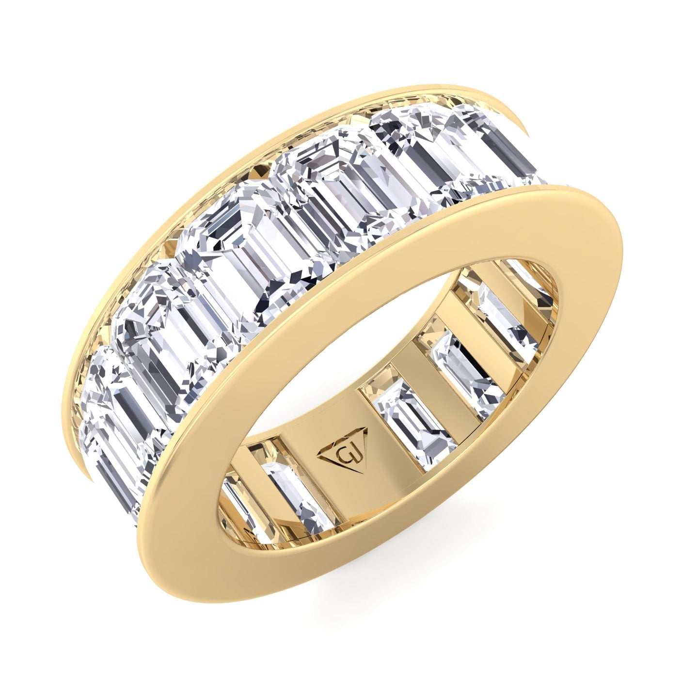 Sicily - Channel Set Emerald Cut Diamond Eternity Band - Walmart.com