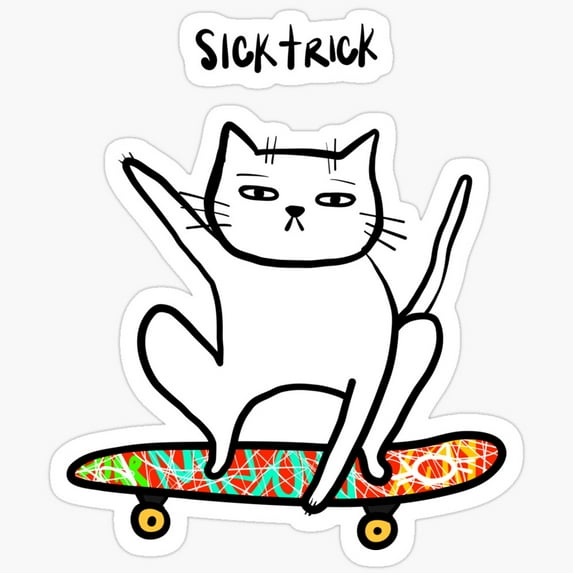 Sick Trick Kitty Sticker Phone Decal Water Bottle Stickers Car Decals ...