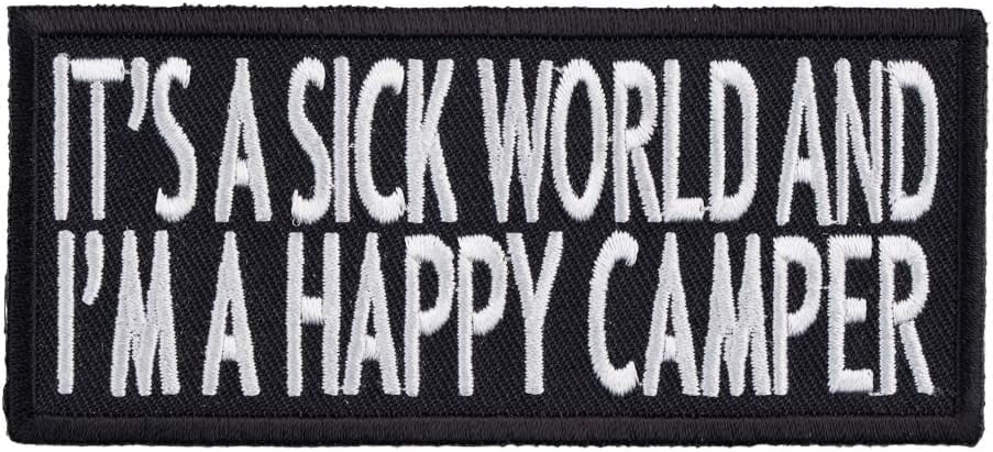 Sick World Happy Camper Patch, Funny Sayings Patches - Walmart.com