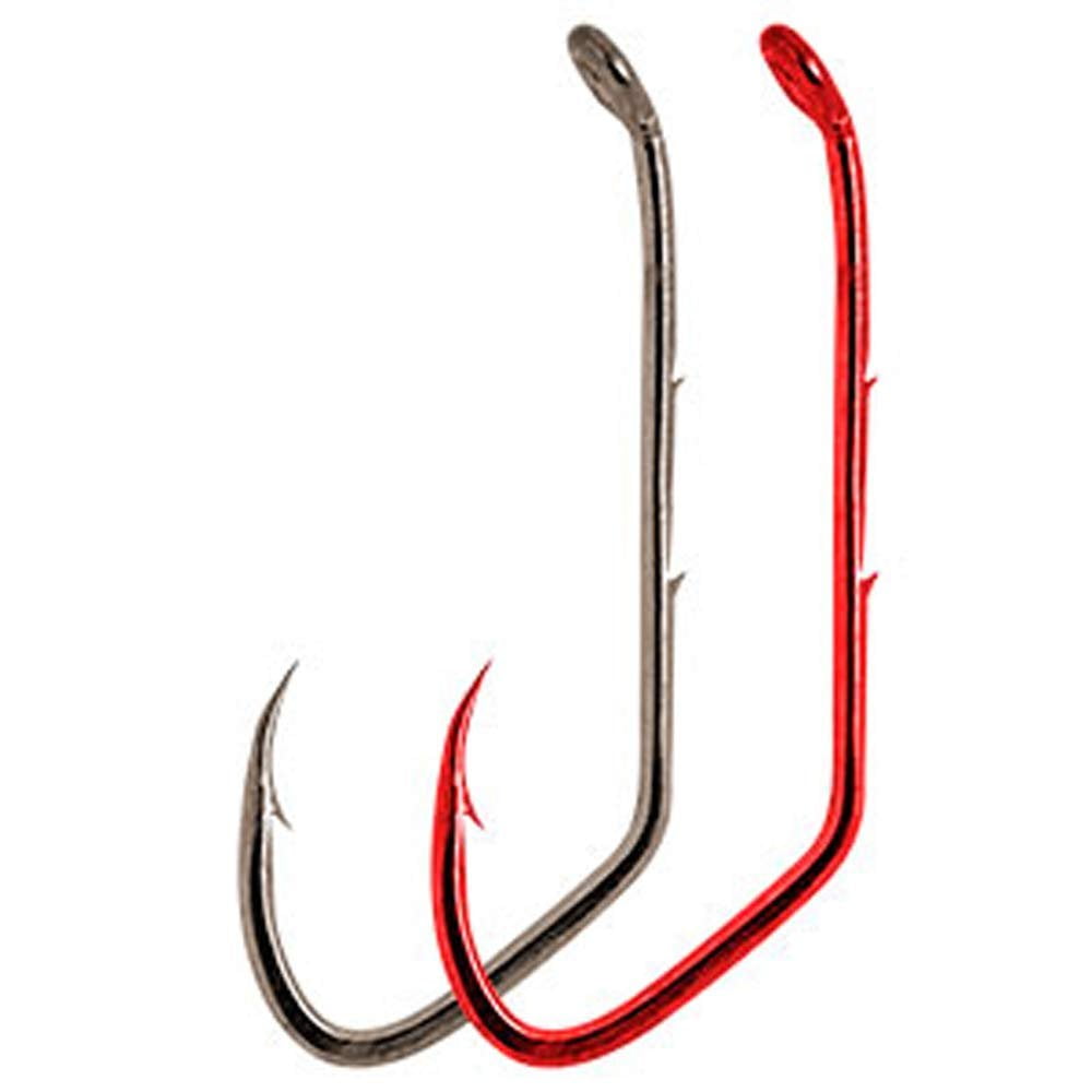 Sickle Baitholder Offset Down Eye Hook, Red Chrome, 6 - Matzuo 140062-6 ...