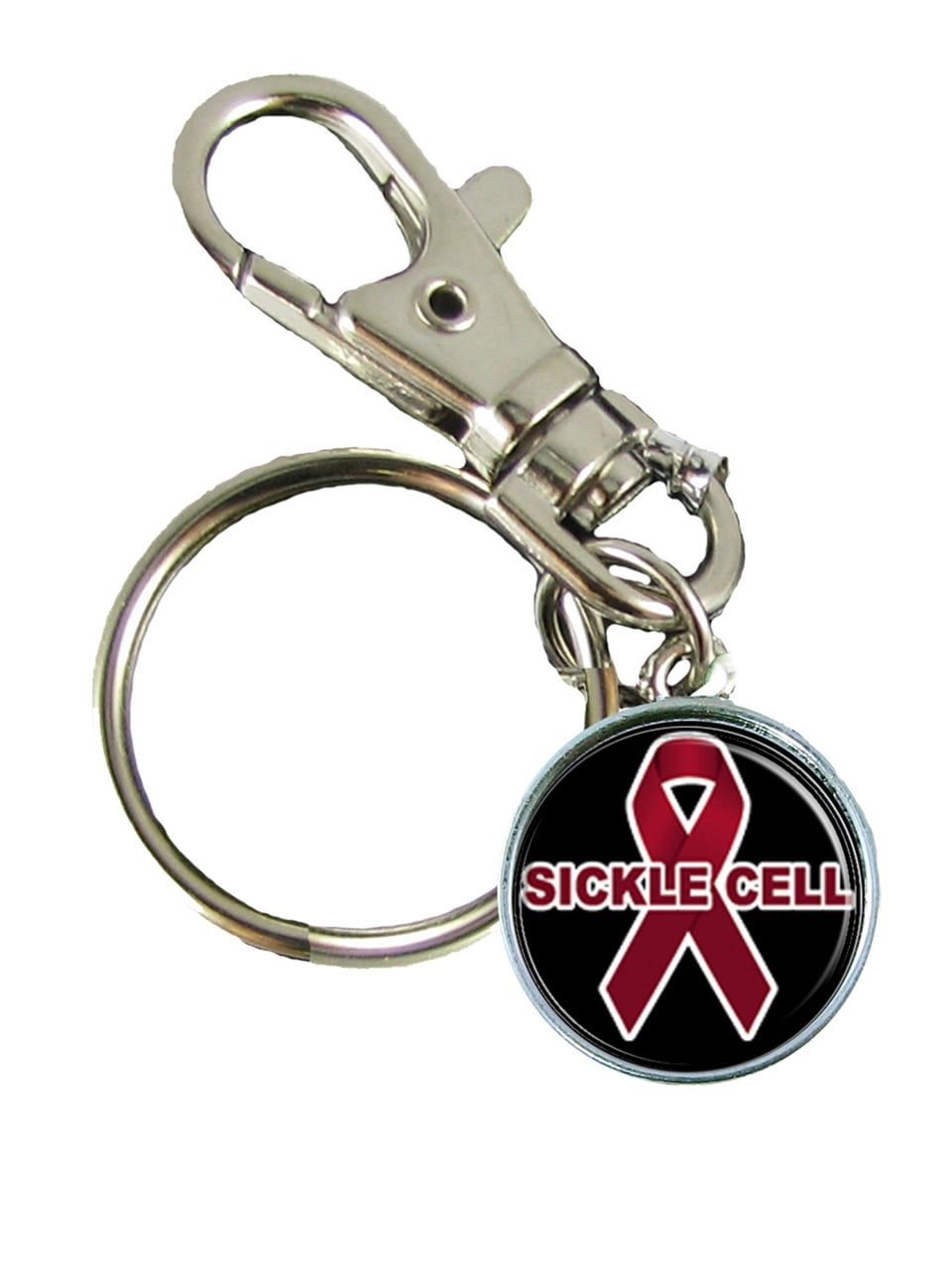 Sickle Cell Awareness Keychain Support Silver Plated Jewelry Key Chain ...