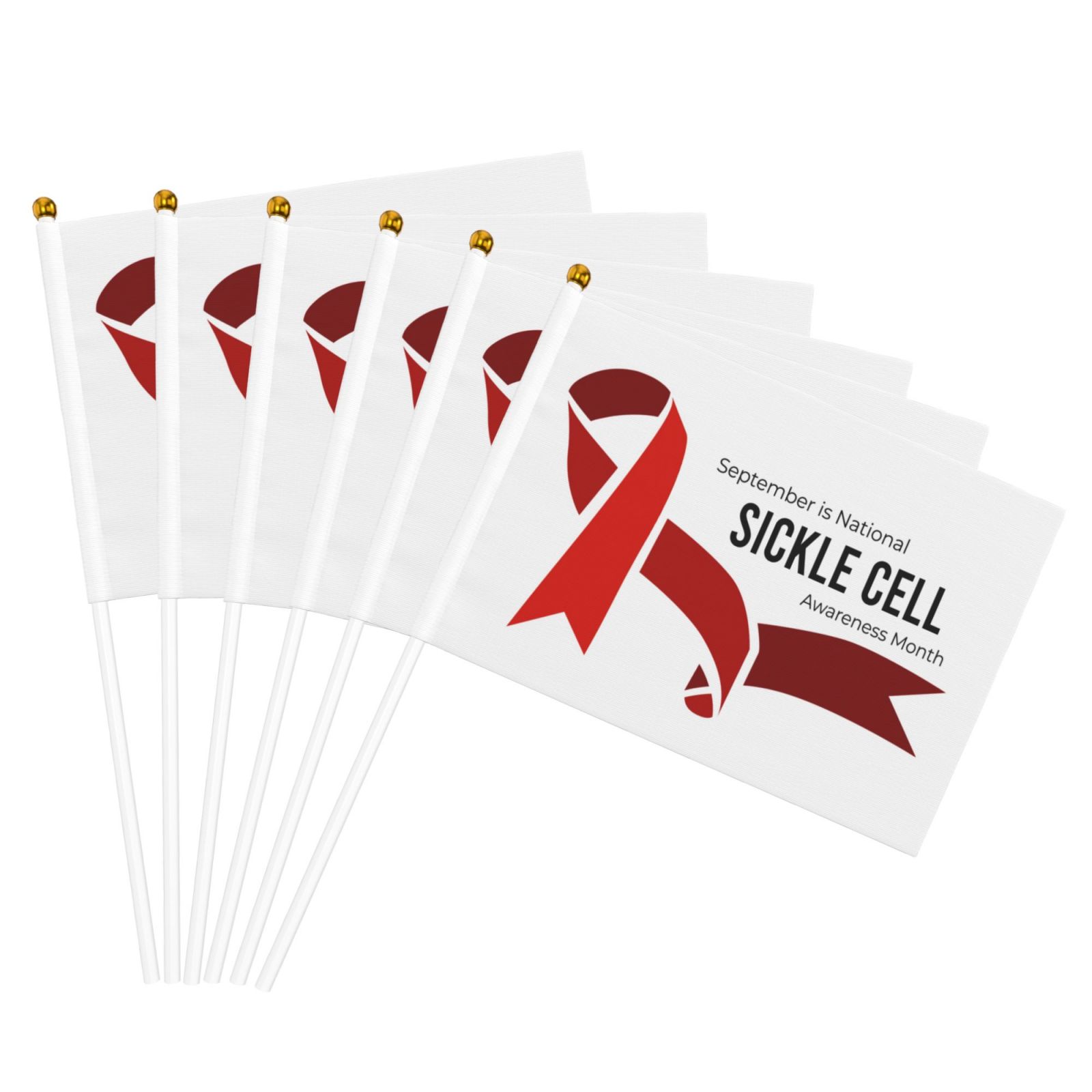 Sickle Cell Awareness Month Flag Small Flags Stick 5.5'' X 8.2'' Hand ...
