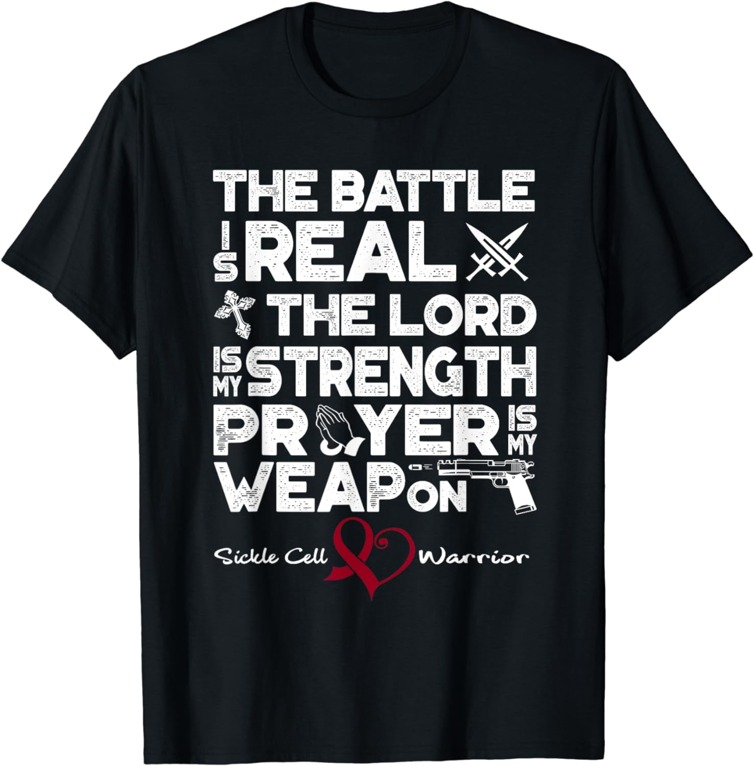 Sickle Cell Awareness Shirt Anemia Support Lord Strength - Walmart.com
