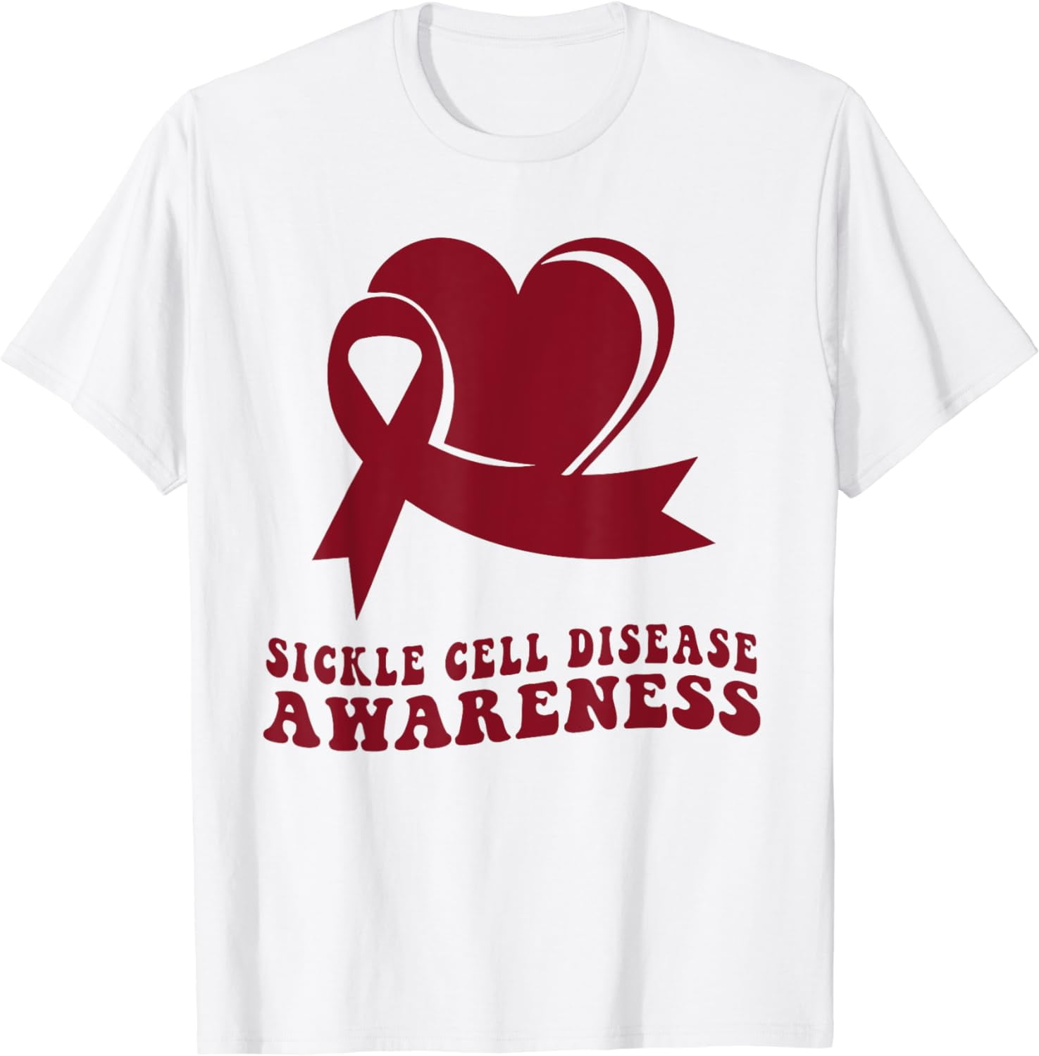 Sickle Cell Disease Awareness Burgundy Ribbon T-Shirt - Walmart.com