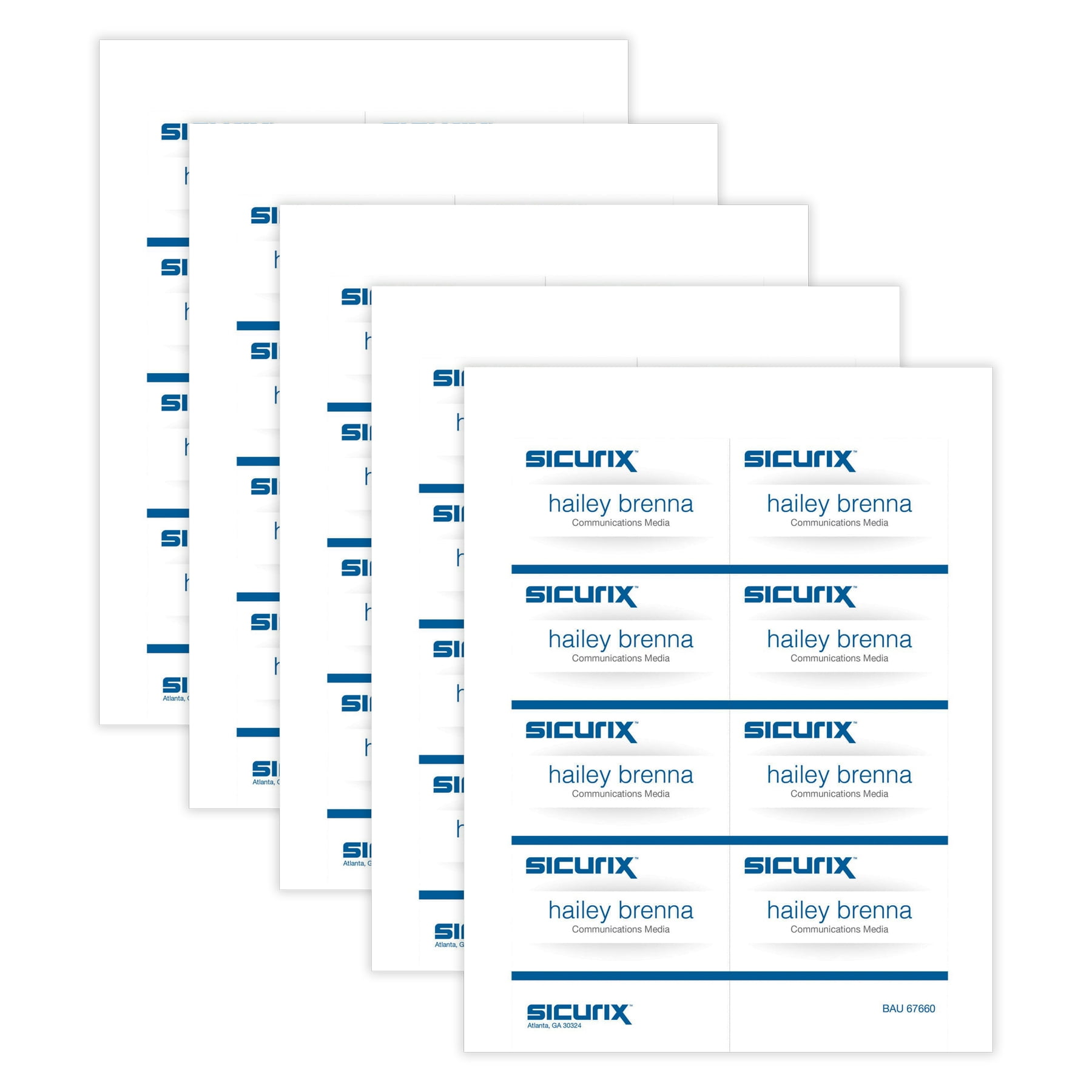 SICURIX Printable Badge Inserts, 3-1/2" x 2-1/4", 56 Per Pack, 5 Packs ...