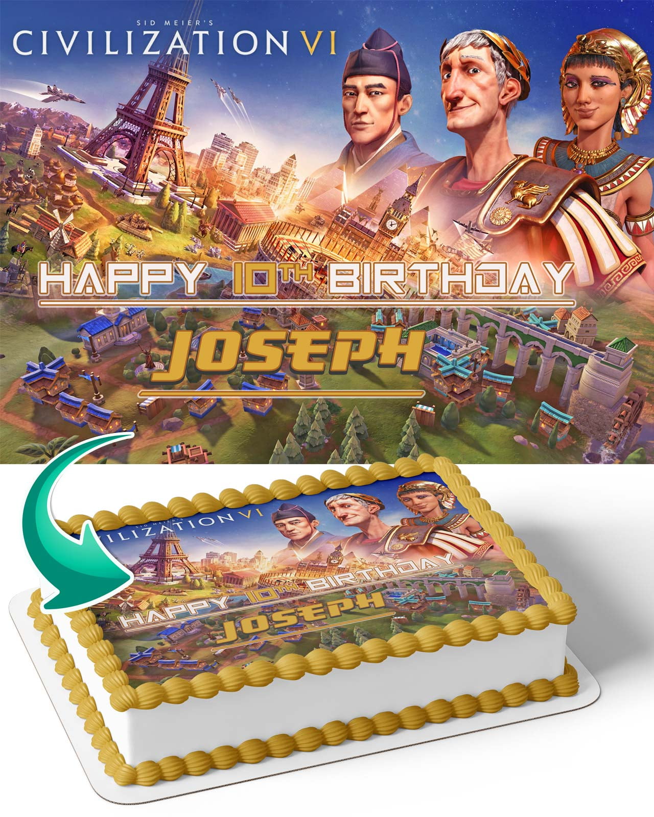 Sid Meiers Civilization VI Edible Image Cake Topper Personalized ...