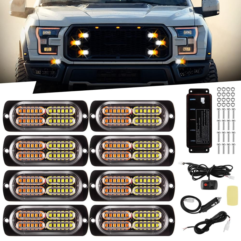 Sidaqi LED Strobe Lights RRF12 for Trucks Vehicles Suvs 12-24V ...