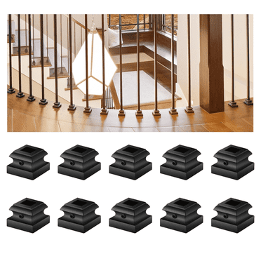 SKYSHALO Staircase Metal Balusters - 44" Steel Deck Spindles with Shoes ...