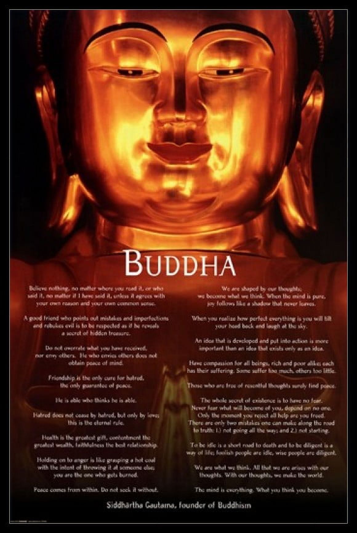 Siddhartha Guatama Buddha Laminated & Framed Poster (24 x 36) - Walmart.com