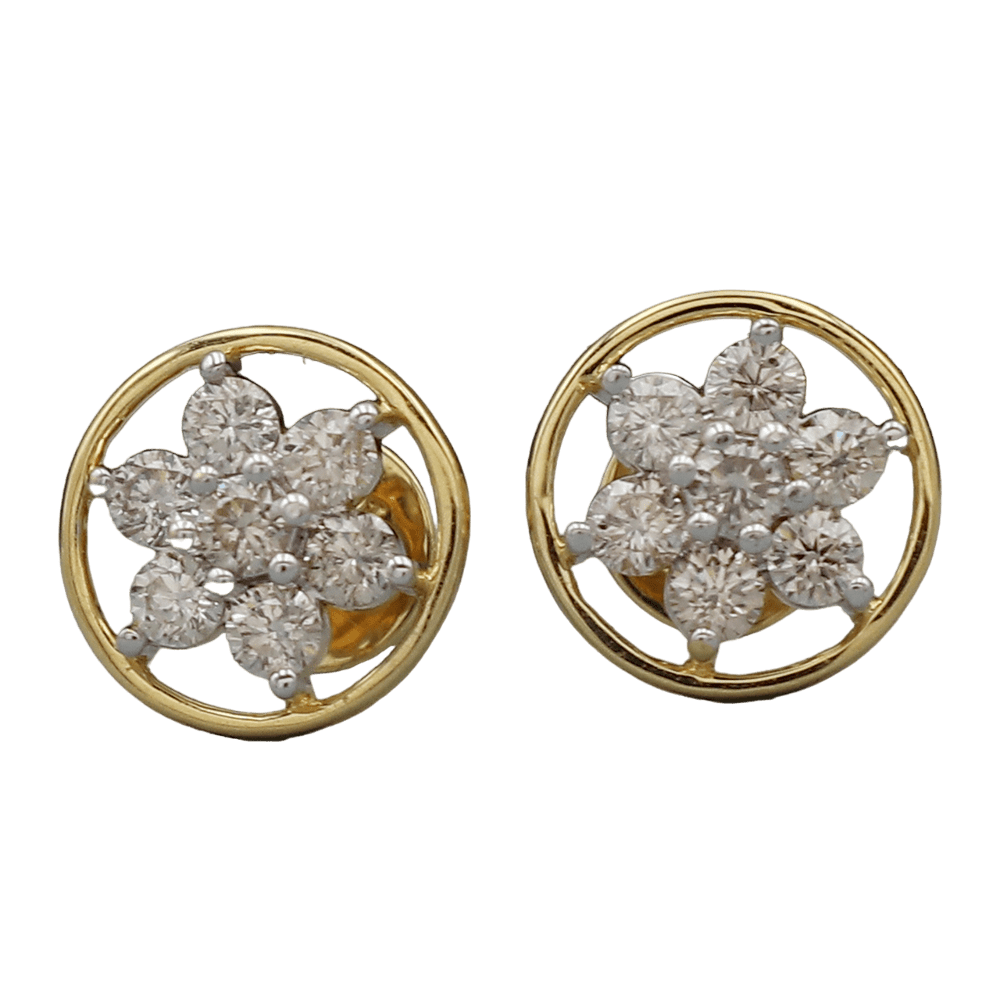 Siddhi Impex 18 Karat Hallmark Striking Adult Jewelry Gold 1Cm Stud ...
