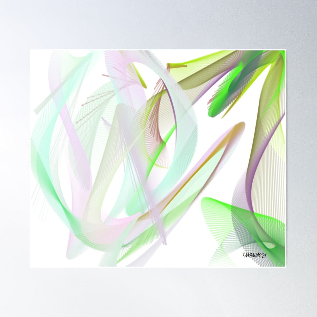 The Other Side Of Me Abstract Art Design Wavy Line Art Full Of Color On ...