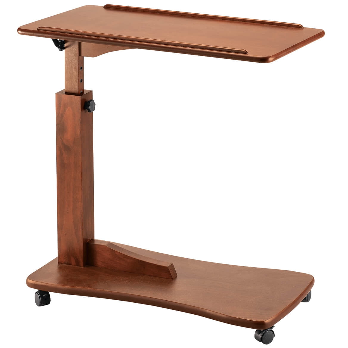 Side Accent Table, Adjustable C Shaped Design with Raised Rim, Small ...