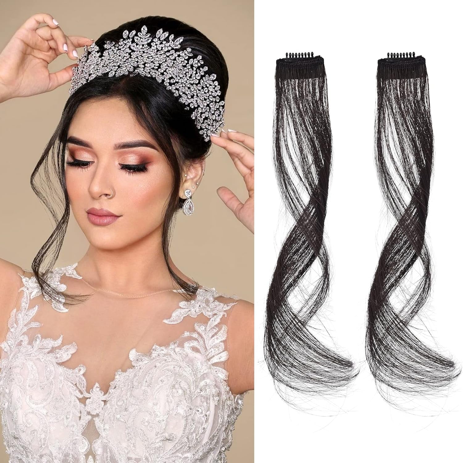 Side Air Bangs,2PCS Clip in Bangs Front Side Bangs Set Long Temples ...