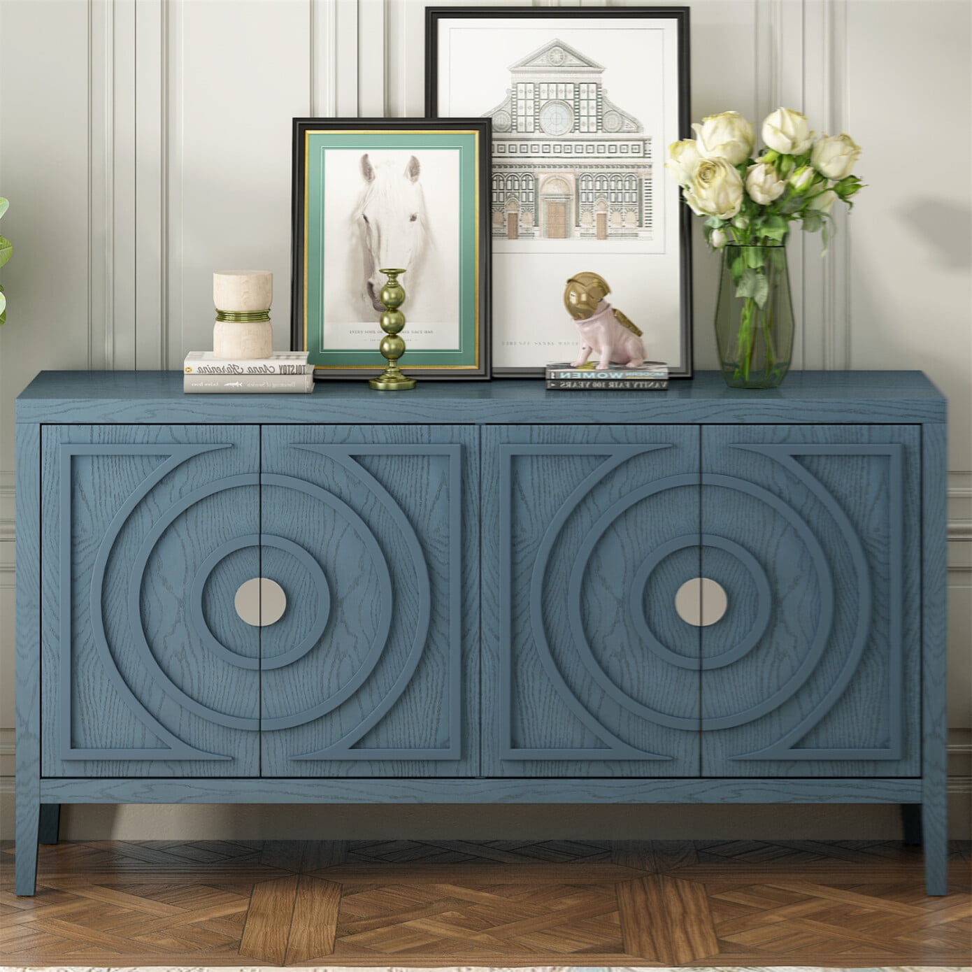 Side Board, Sideboard with Circular Groove Design, Sideboard Buffet ...