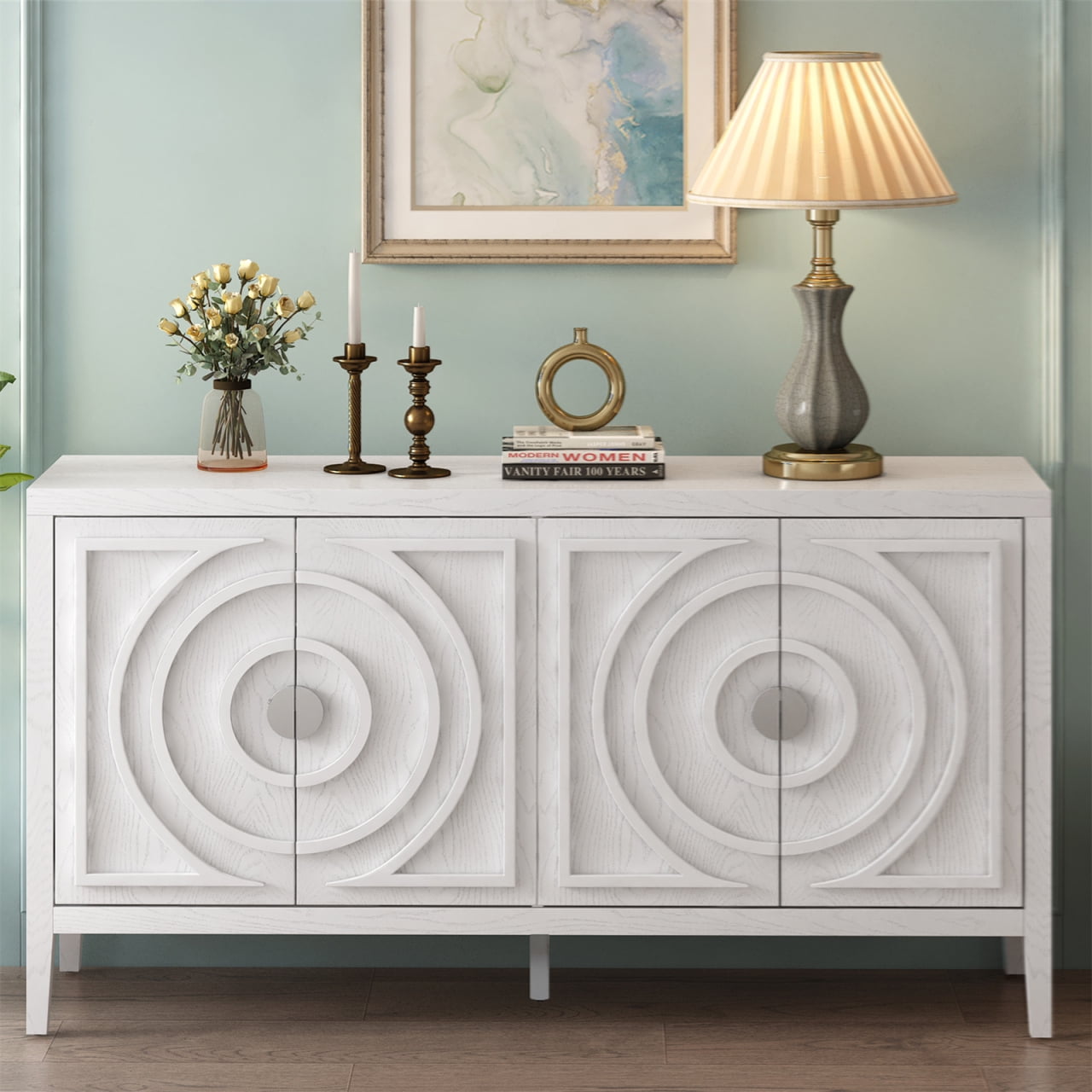 Side Board, Sideboard with Circular Groove Design, Sideboard Buffet ...