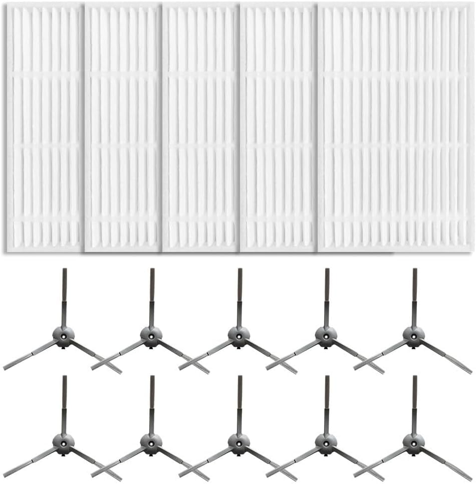 Side Brushes and Filters Kit for ILIFE V20, Vyzzle D10, Eve, S Robotic ...
