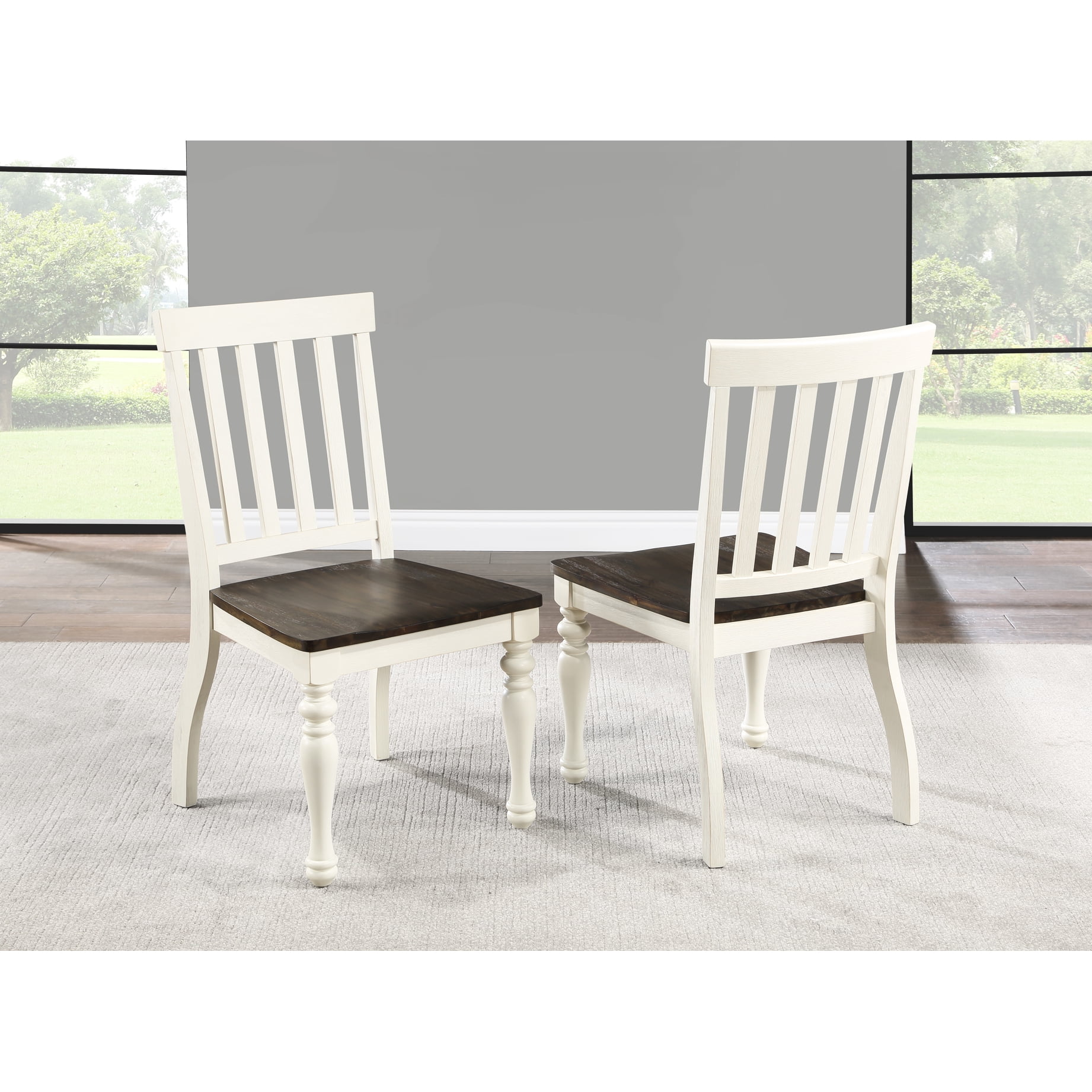 Side Chair ( Of 2), White - Made With Asian Hardwood Solids And ...
