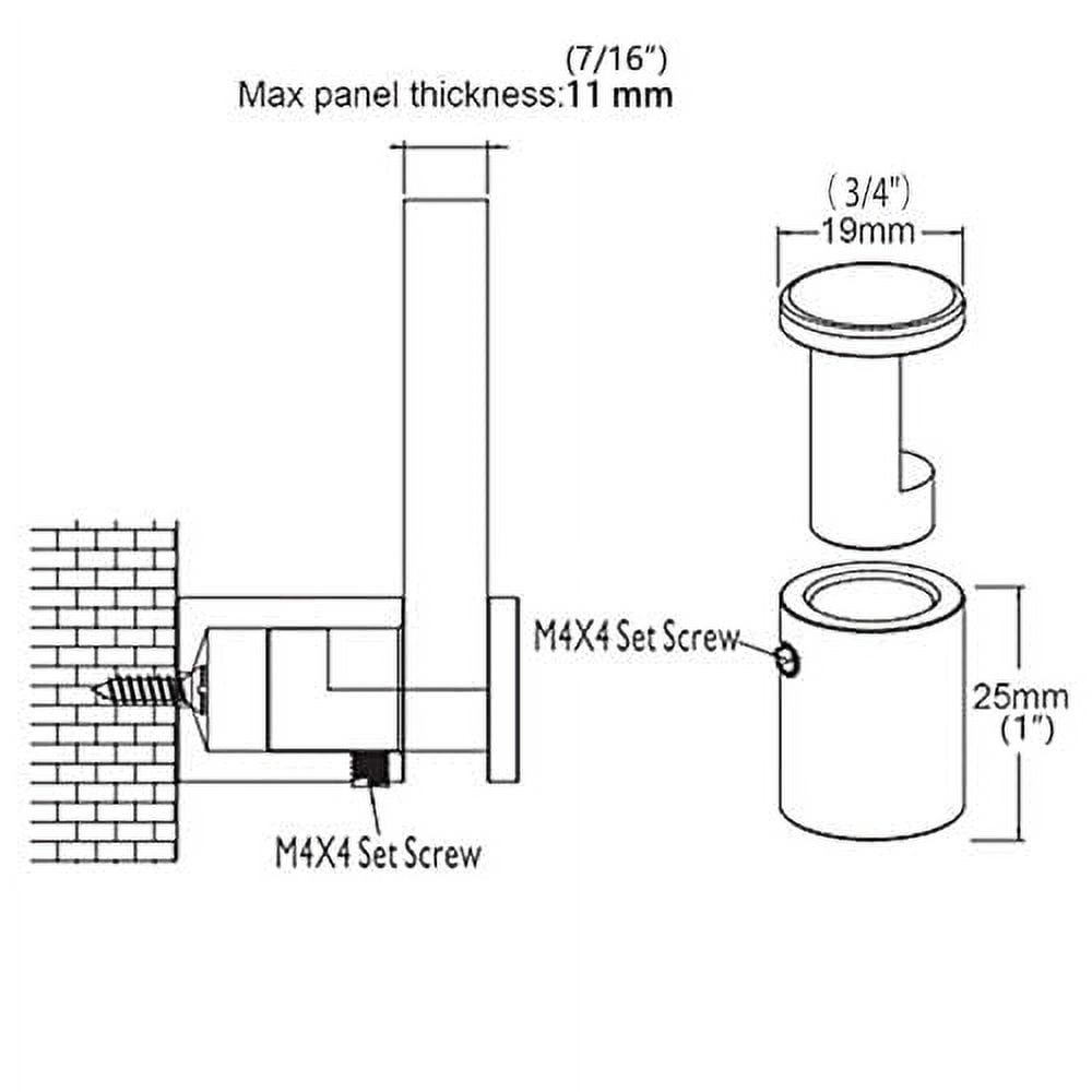 Side Clamp Standoffs 3/4" x 1" Solid Aluminum, Edge Grip Sign Standoffs ...