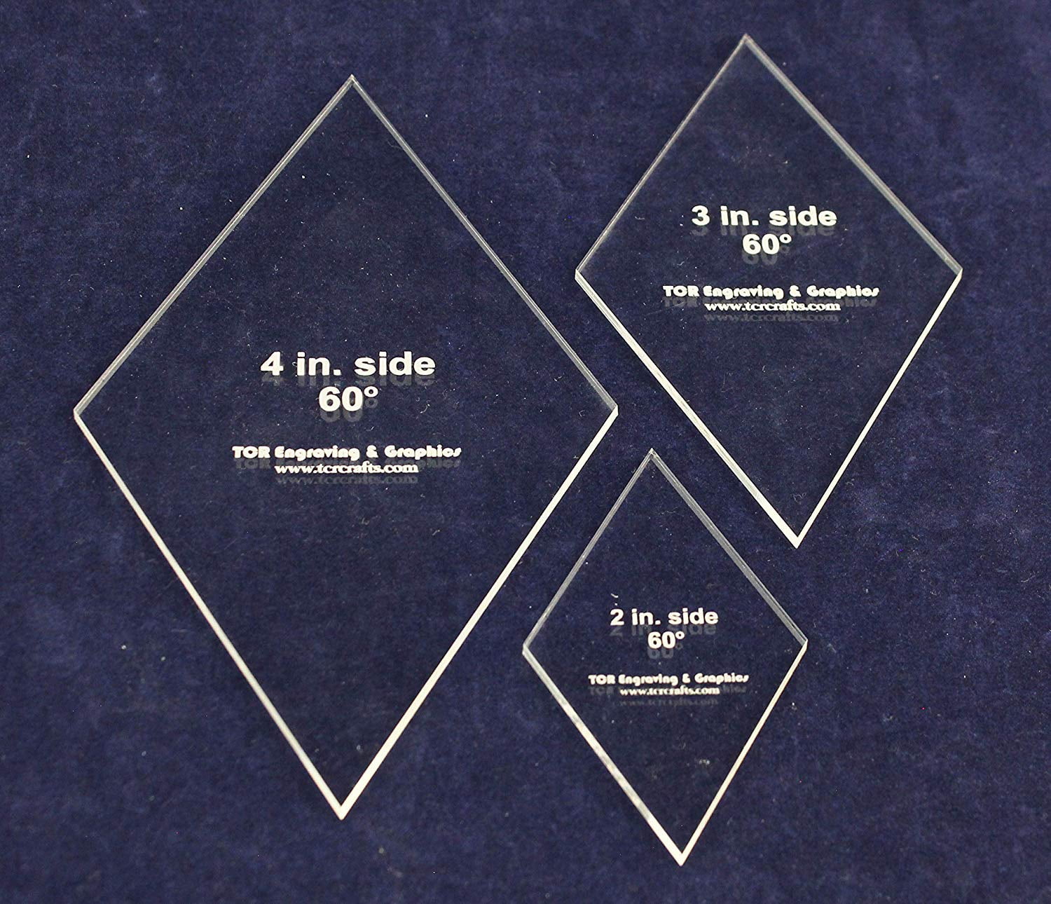 Side Diamond Templates 3 Piece Set 1/8" Thick - Walmart.com