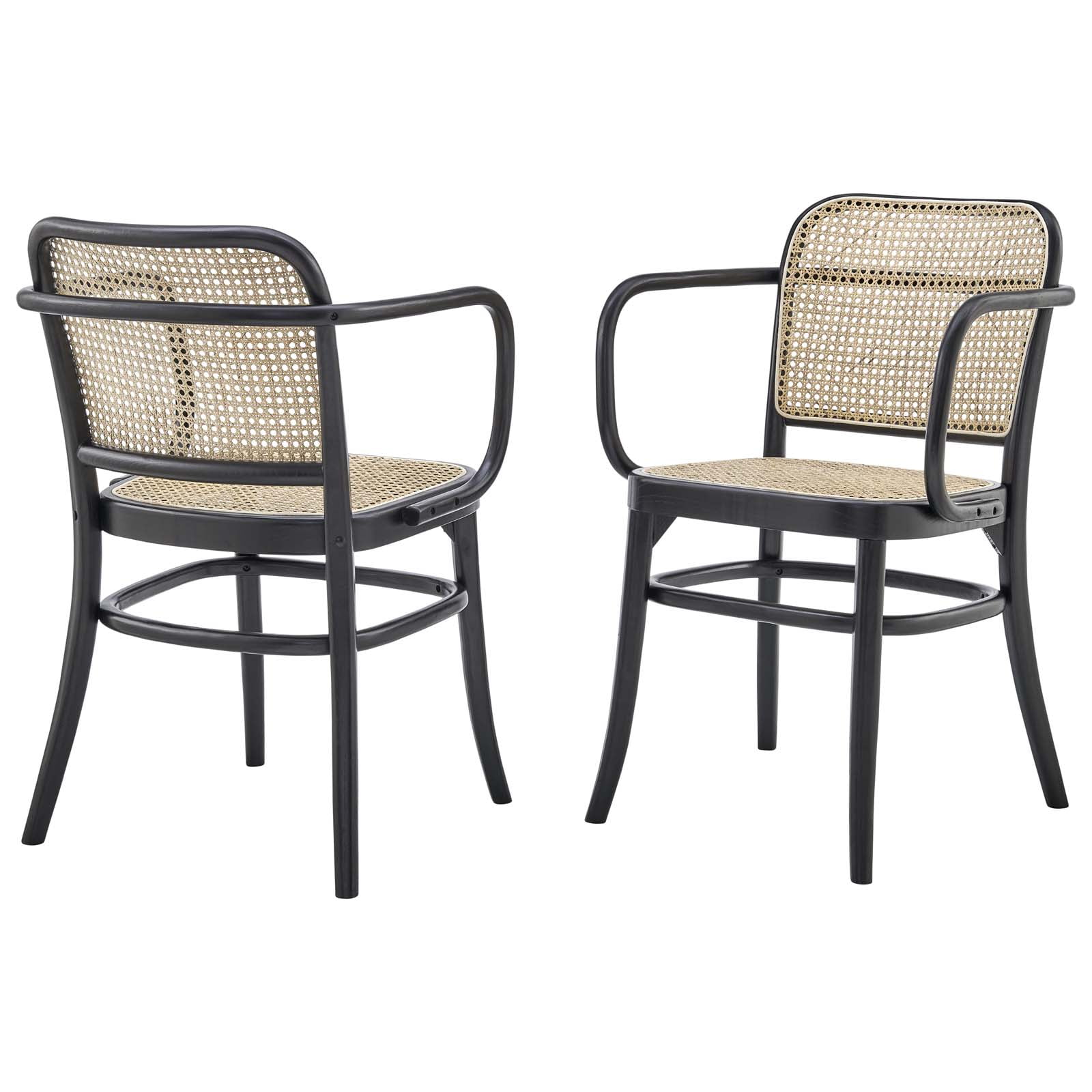 Side Dining Chair, Set of 2, Black, Wood, Modern Contemporary Farmhouse ...
