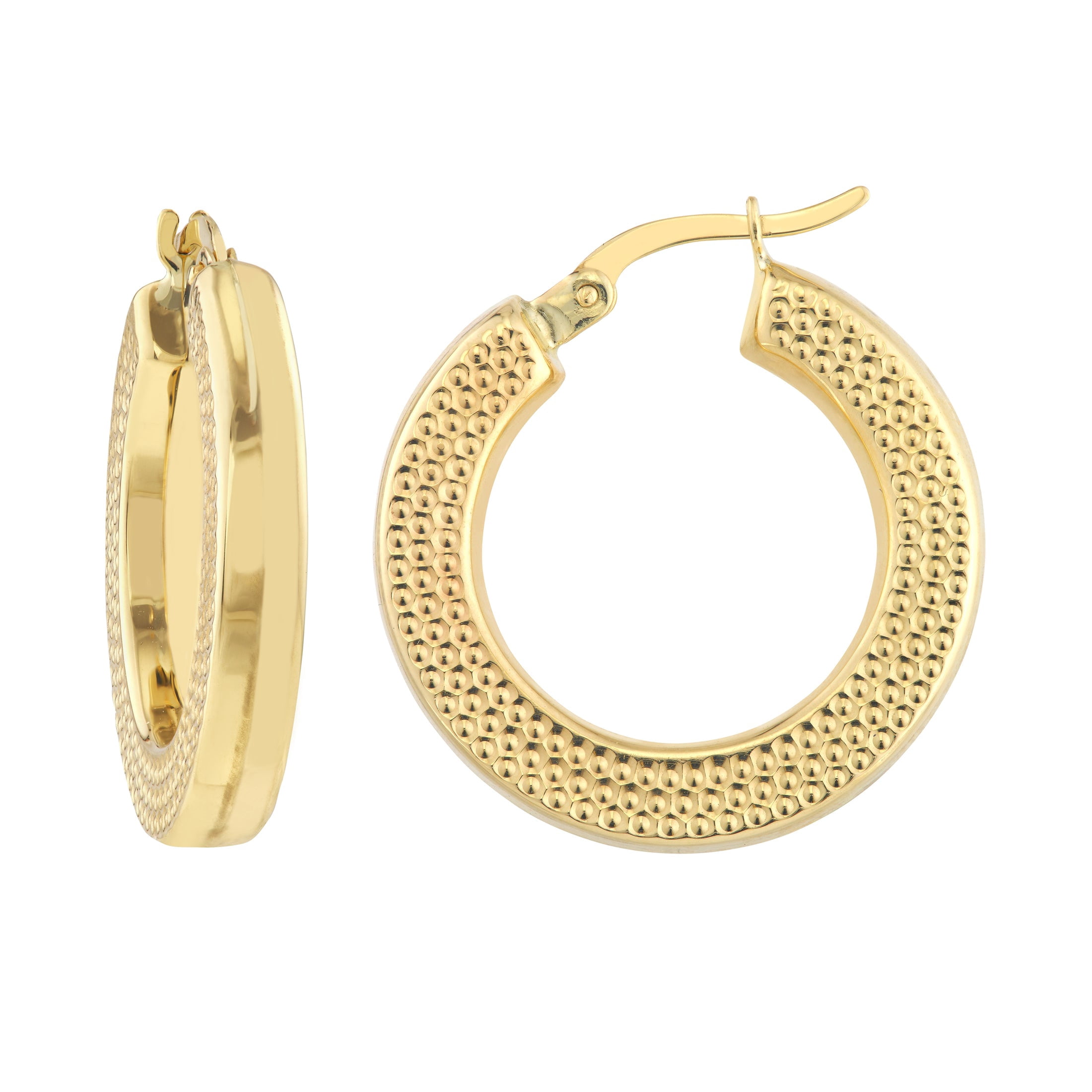 Side Dotted Design Round Hoop Earrings - Walmart.com