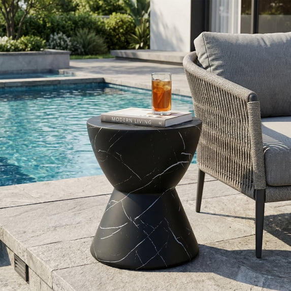 Side End Table, Outdoor Lightweight Concrete Table for Patio Balcony ...
