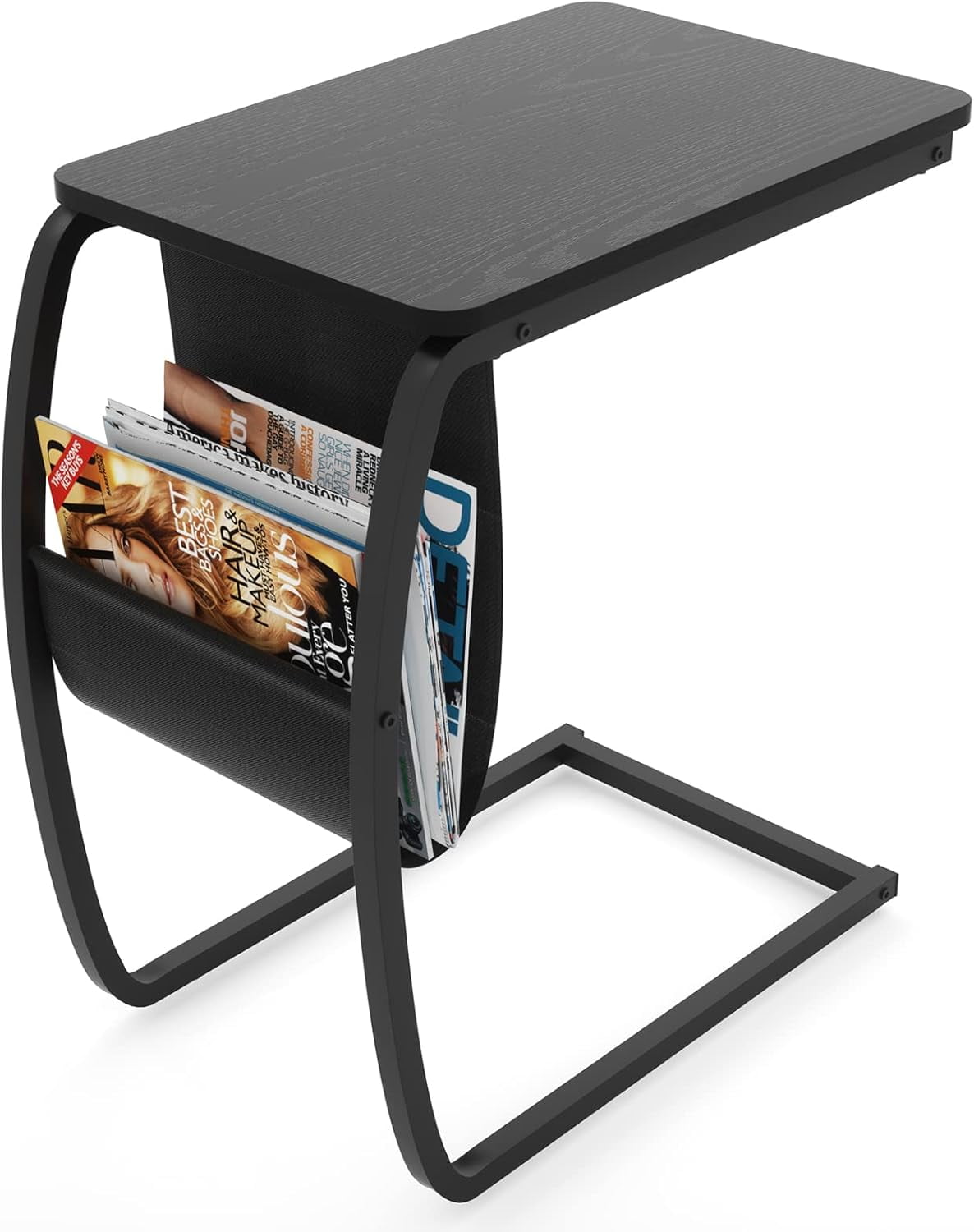 Side End Tables Living Room, Vintage C-Shaped Laptop Table for Couch ...