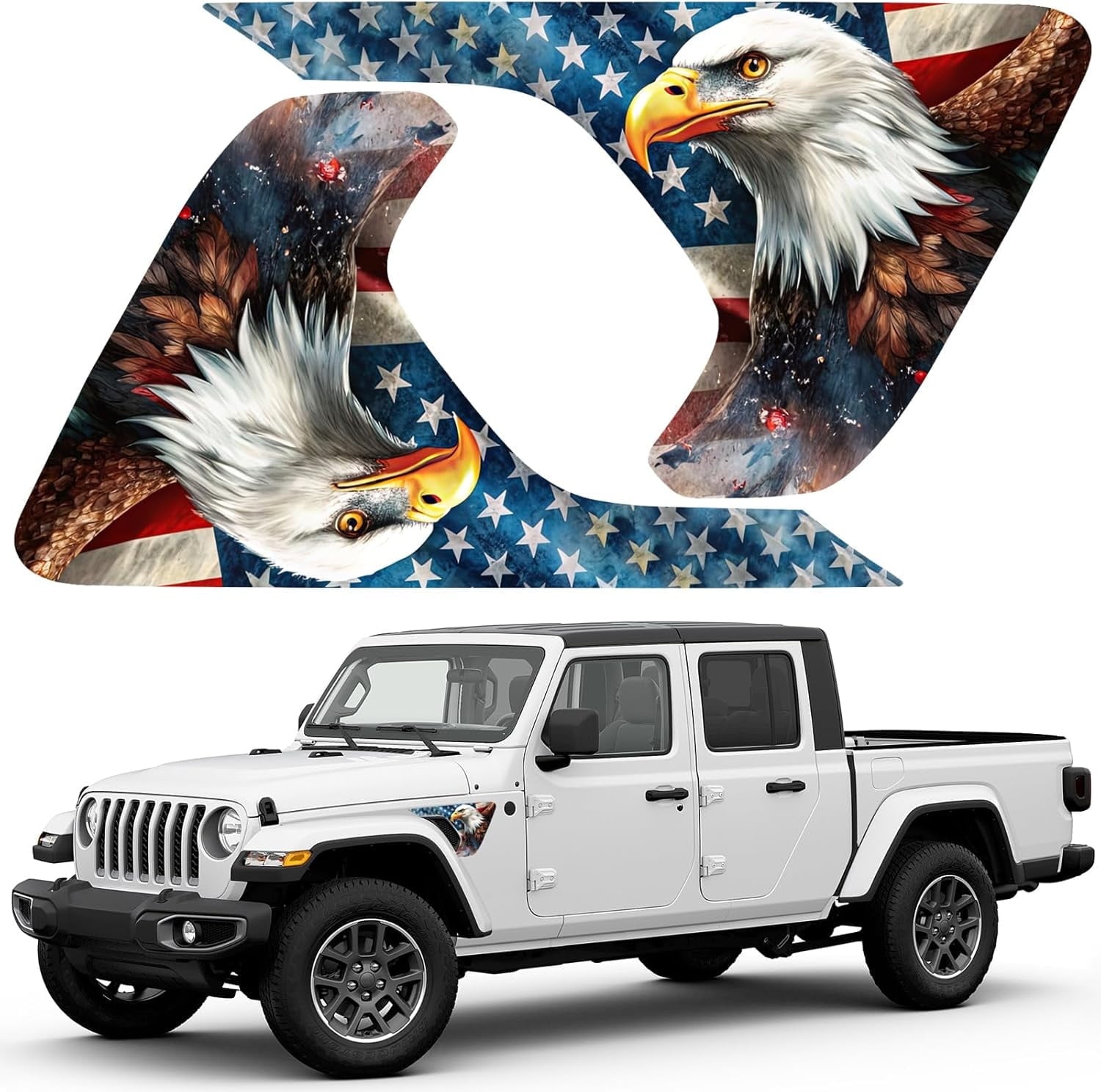 Side Fender Vent American Flag Vinyl Decal Fit for Jeep Wrangler 2018 ...