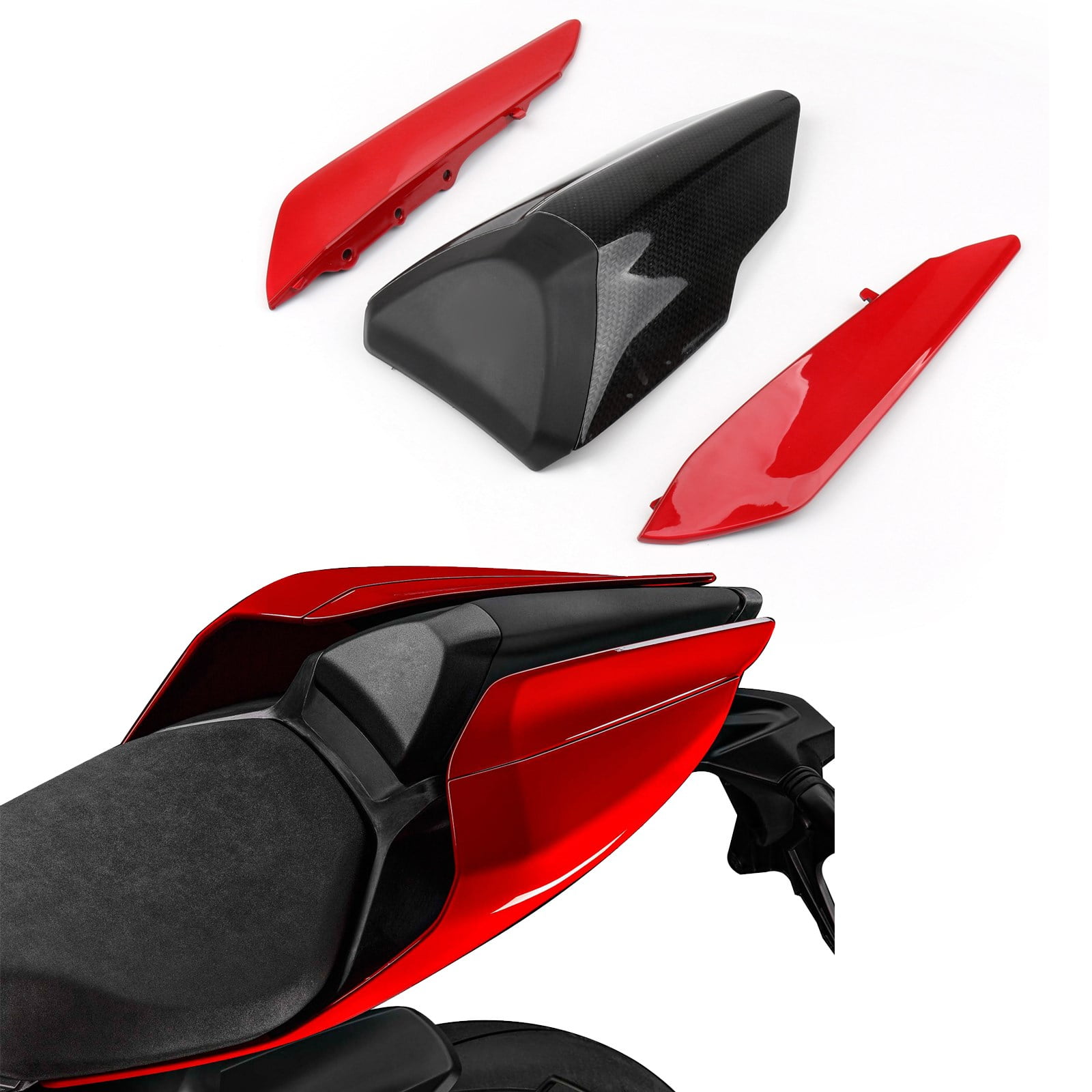 Side Frame Rear Single-seater Cover Set Red Fairing Seat Cowl Fits for ...