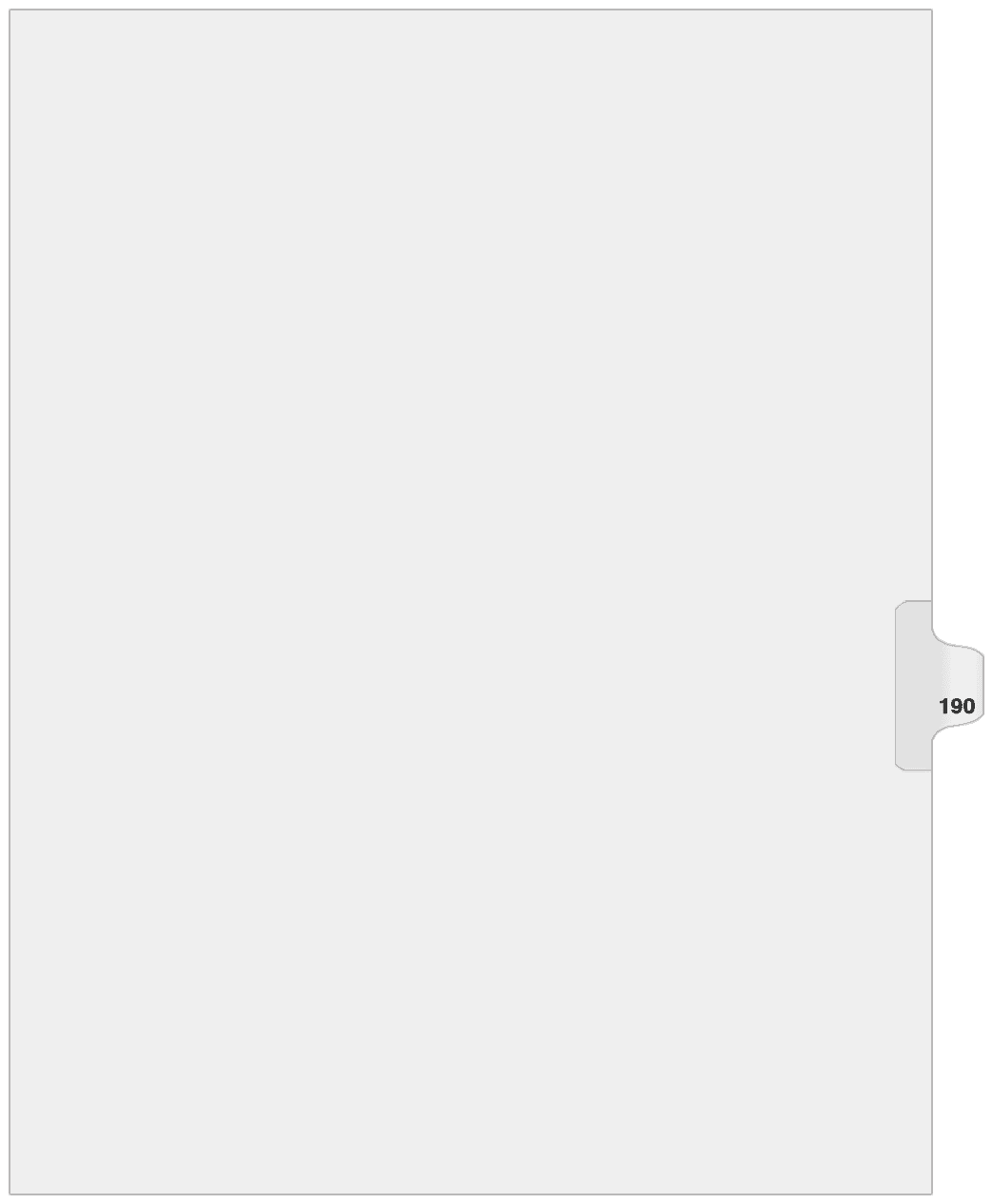 Side Individual Number Tabs- Number 190 (25-pack) - Walmart.com
