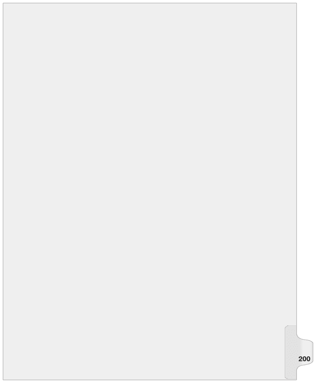 Side Individual Number Tabs- Number 200 (25-pack) - Walmart.com
