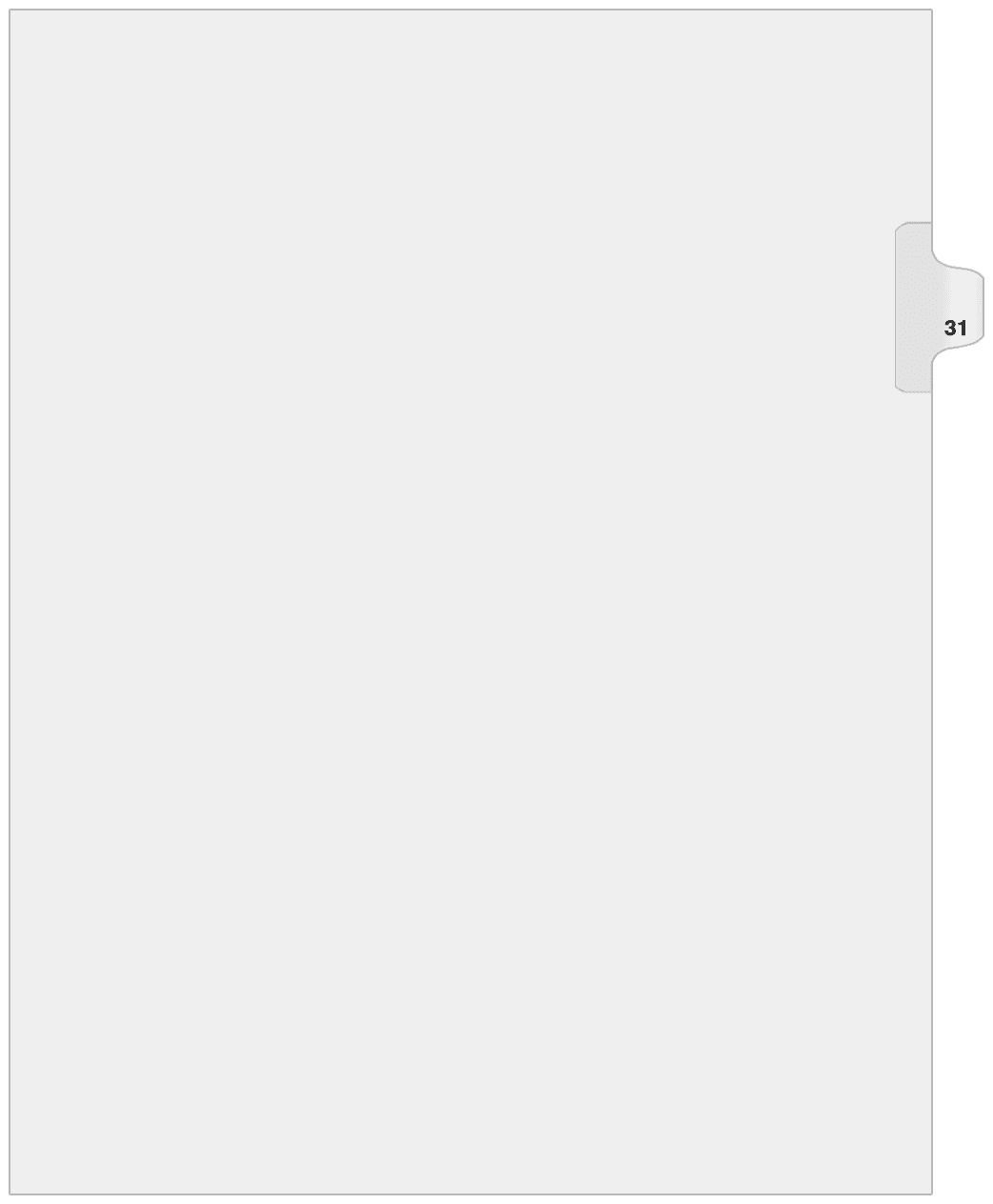 Side Individual Number Tabs- Number 31 (25-pack) - Walmart.com