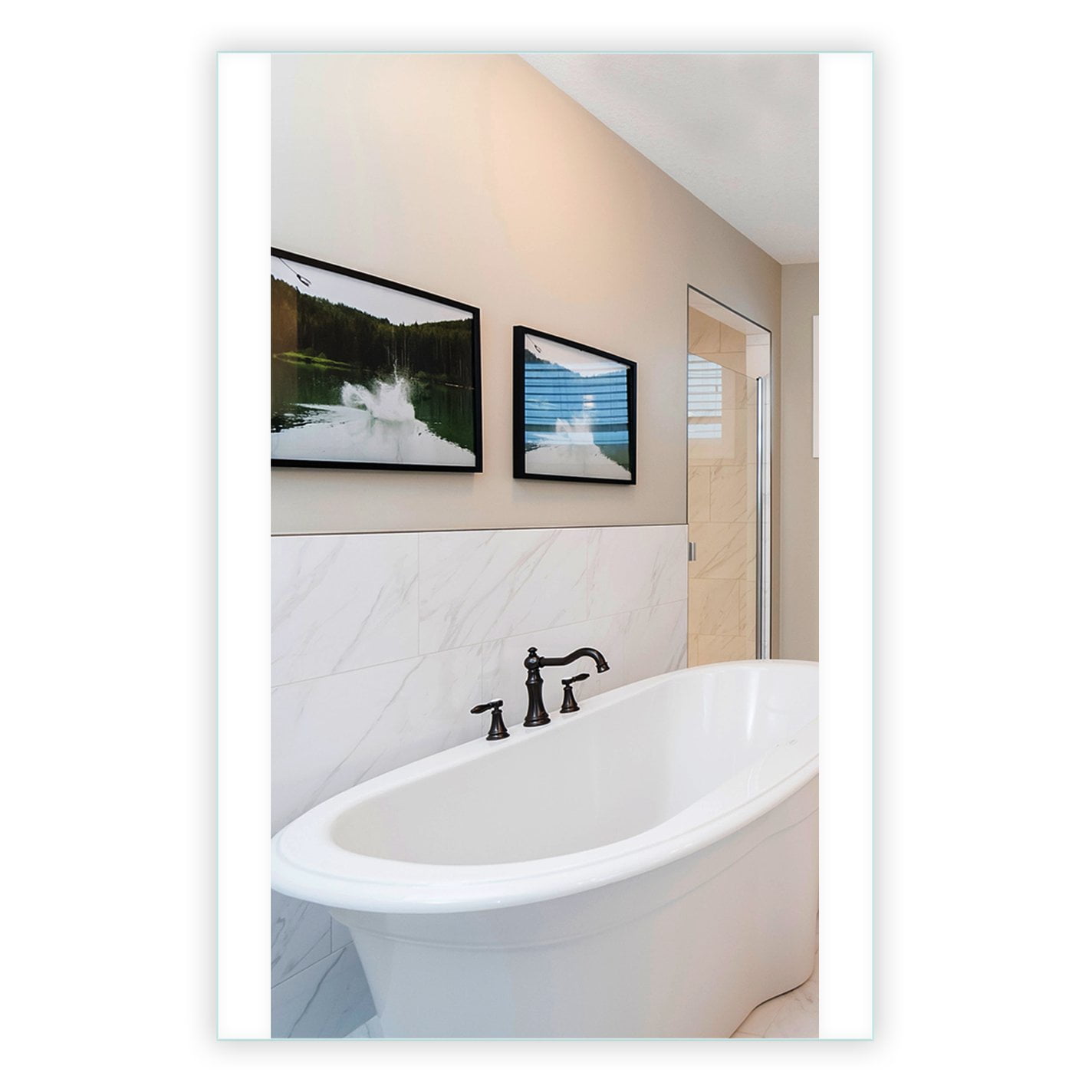 Side-Lighted LED Bathroom Vanity Mirror: 24" Wide x 36" Tall ...