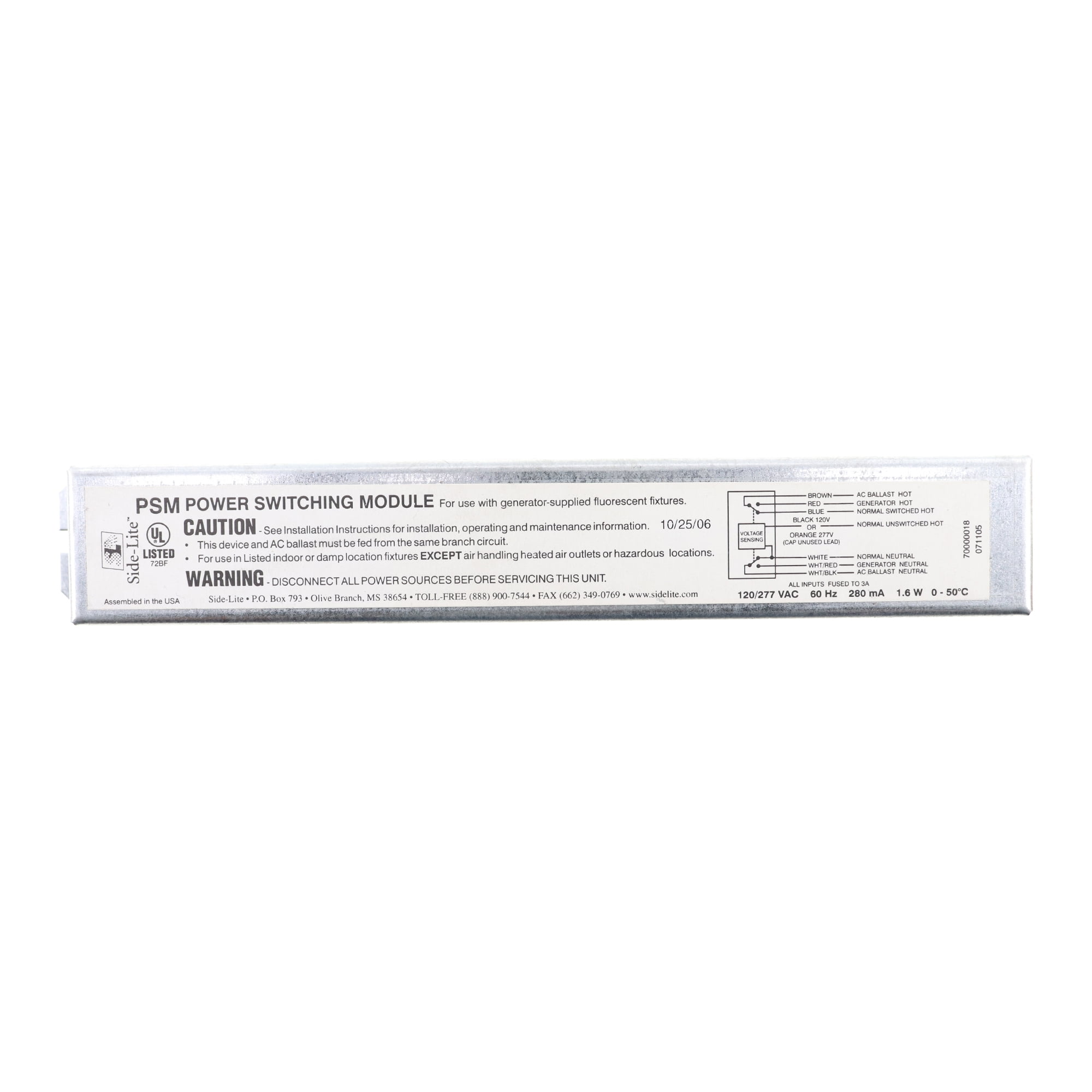 Side-Lite PSM PET00003 Generator Power Switching/Transfer Module, 120 ...