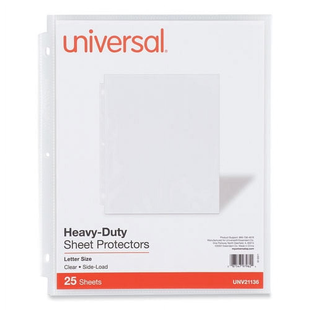 Side-Load Poly Sheet Protectors, Heavy Gauge, Letter Size, Clear, 25 ...