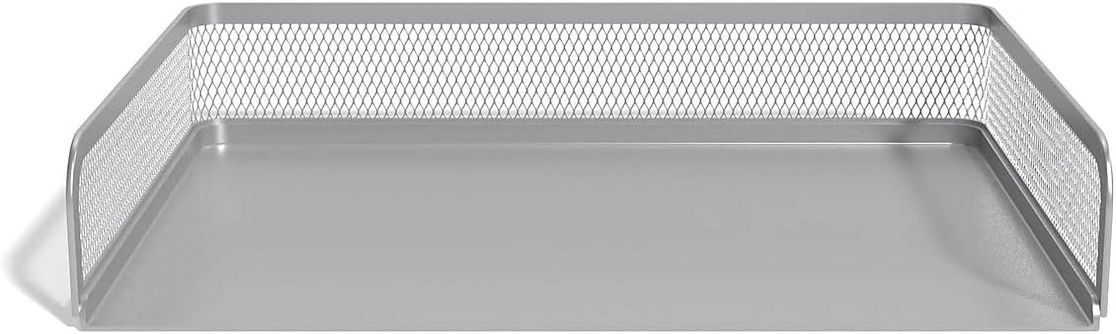 Side Load Stackable Metal Letter Tray, Silver, 2/Pack - Walmart.com