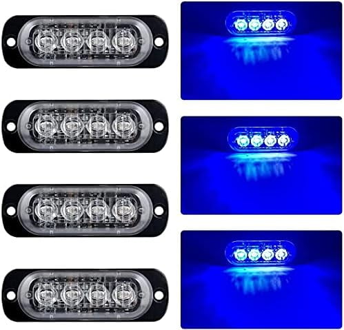 Side Marker Lights, 4PCS 4LED Car Marker Lights Car Side Indicators ...