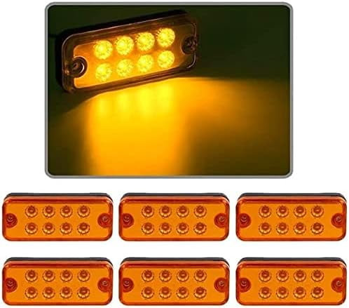 Side Marker Lights, 6 pcs 12V 24V 8 LED Truck Side Marker Indicators ...