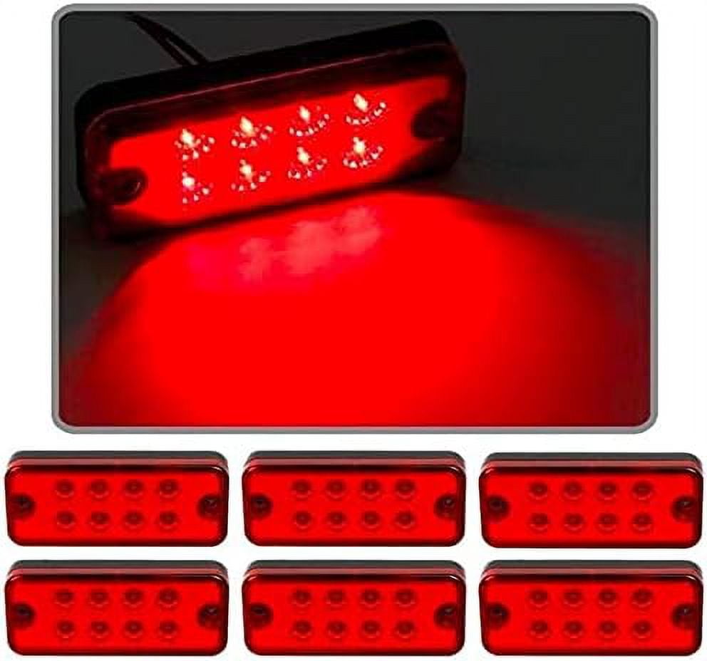 Side Marker Lights, 6 pcs 12V 24V 8 LED Truck Side Marker Indicators ...