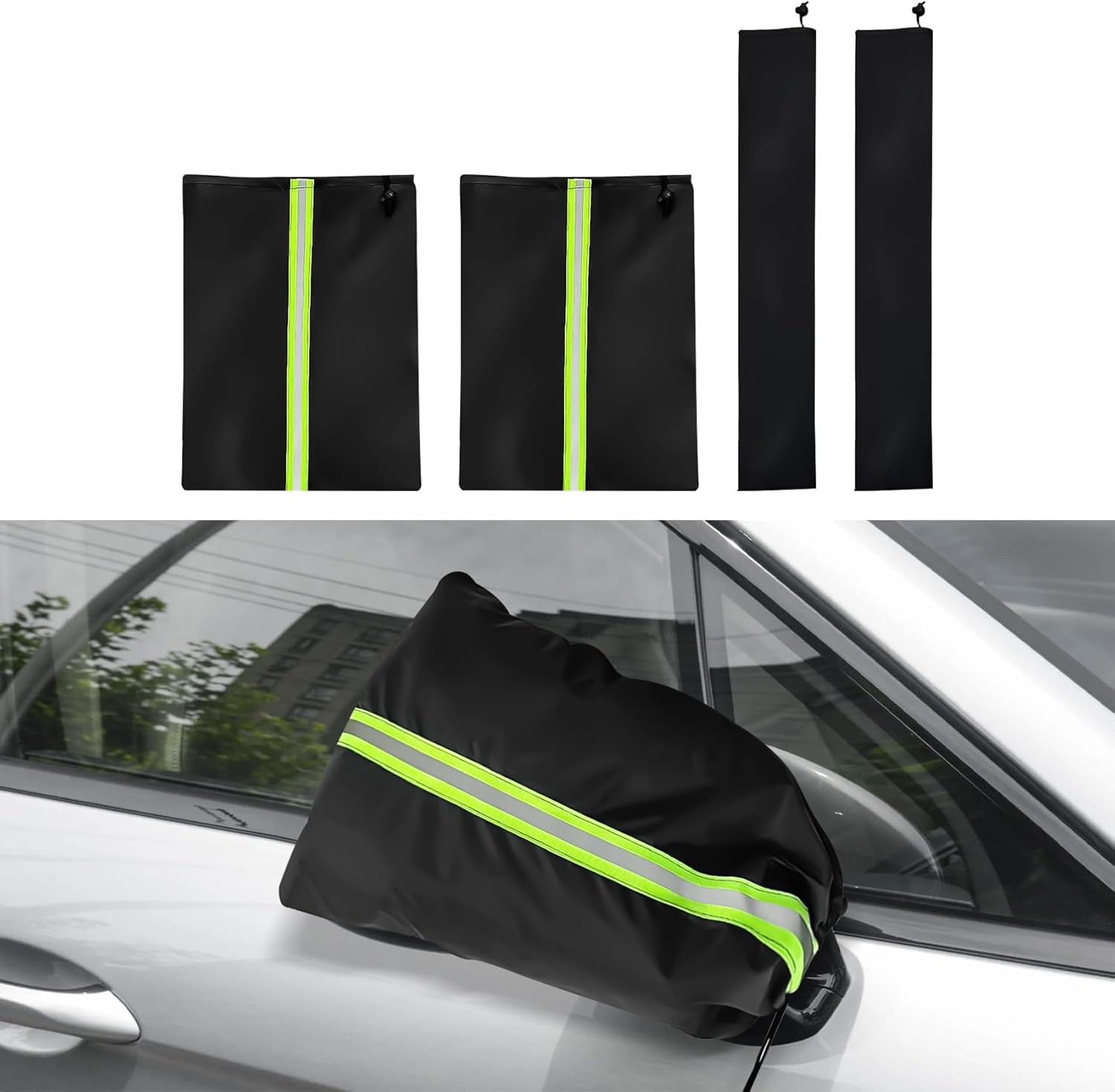 Side Mirror Covers and Windshield Wiper Covers 4 PCS, Protect from Ice ...