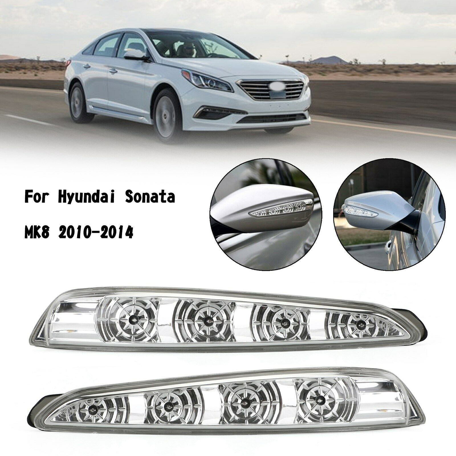 Side Mirror Lamp Turn Signal Light Pair For Hyundai Sonata MK8 2011 ...