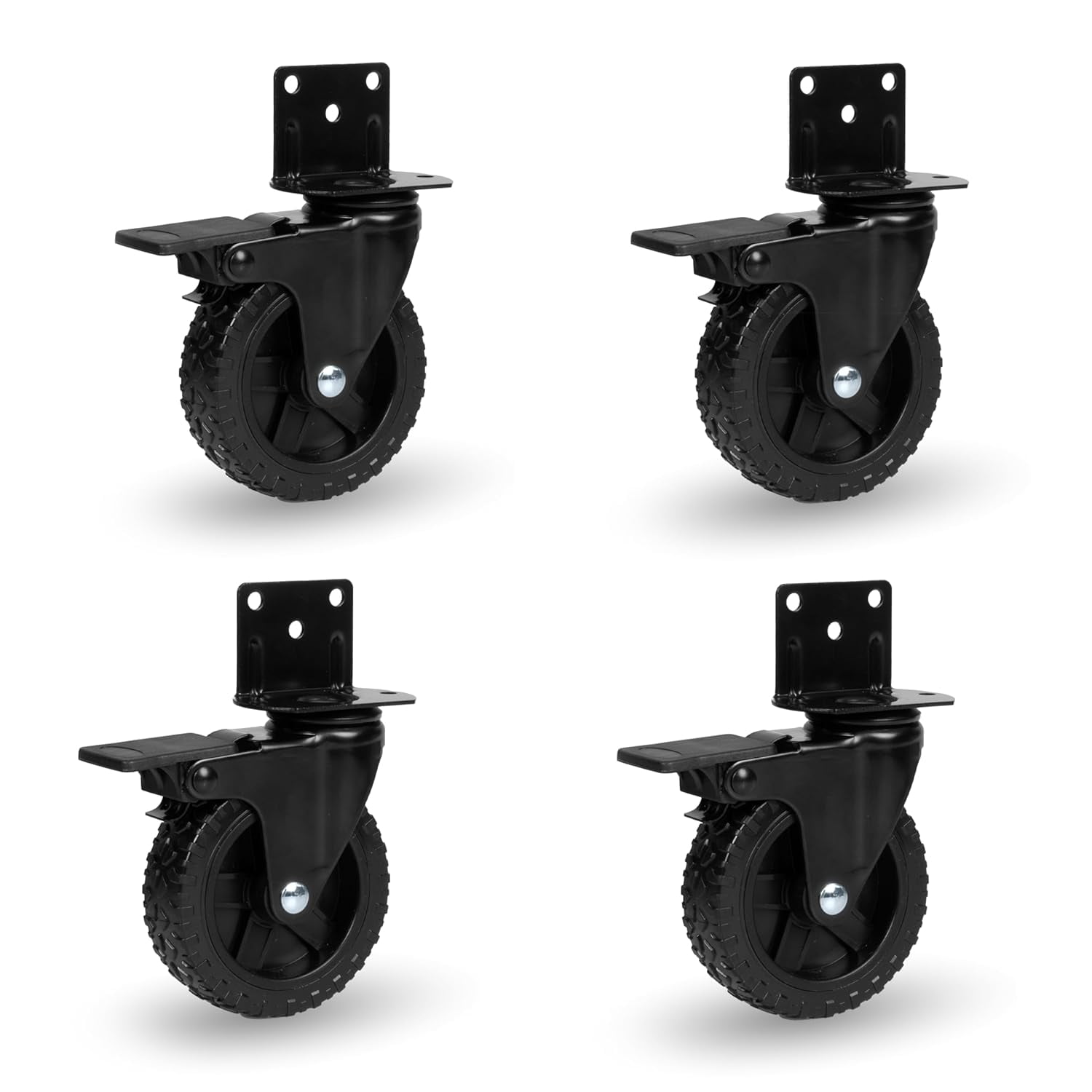 Side Mount Casters Set of 4, Swivel Caster Wheels for Furniture, Cart ...