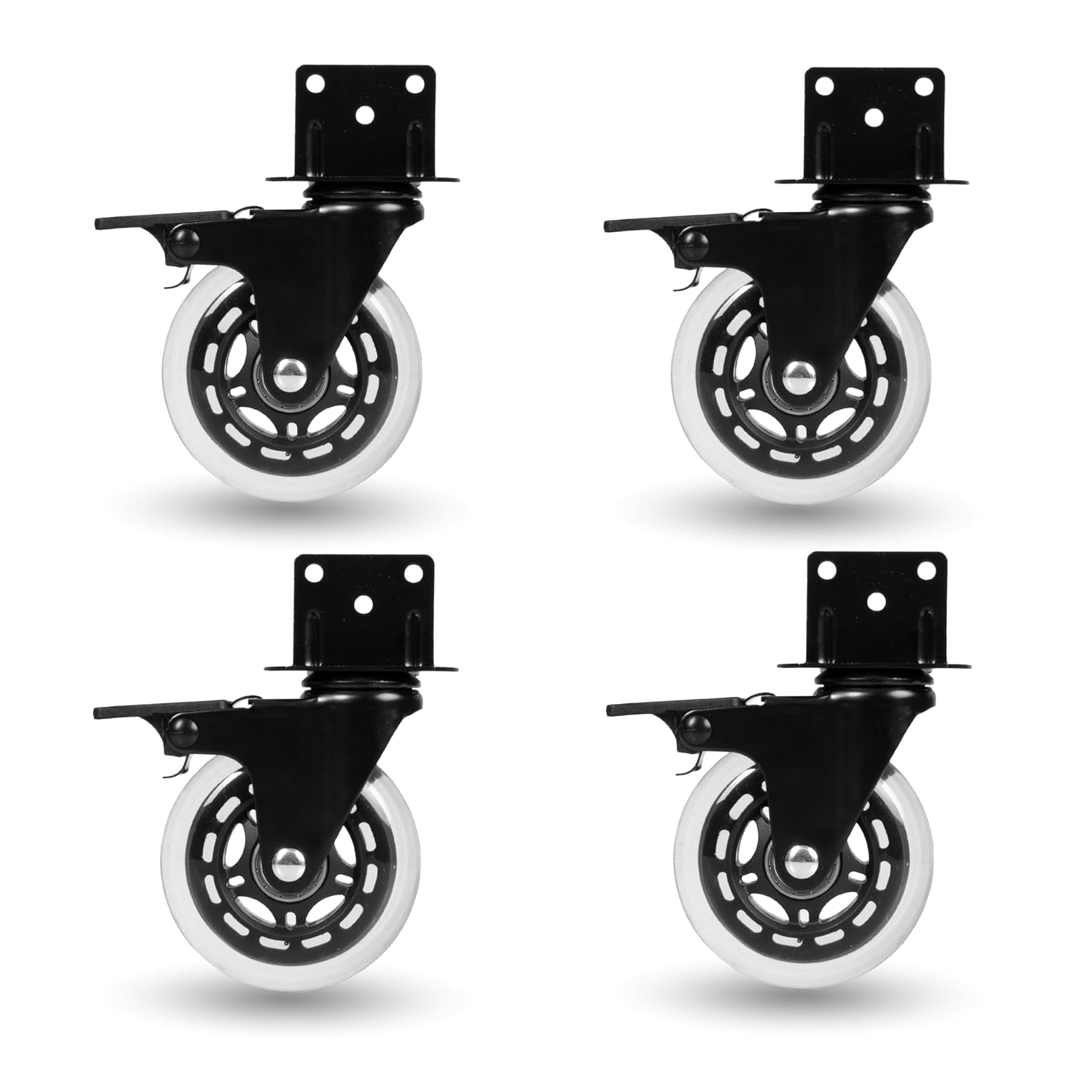 Side Mount Casters Set of 4 - Swivel Caster Wheels for Furniture Legs ...