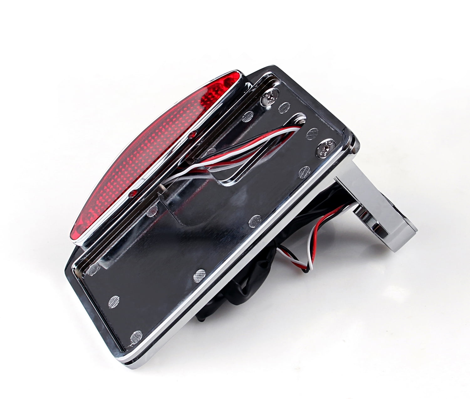Side Mount License Plate LED Tail brake light Chrome Fit Harley Customs ...
