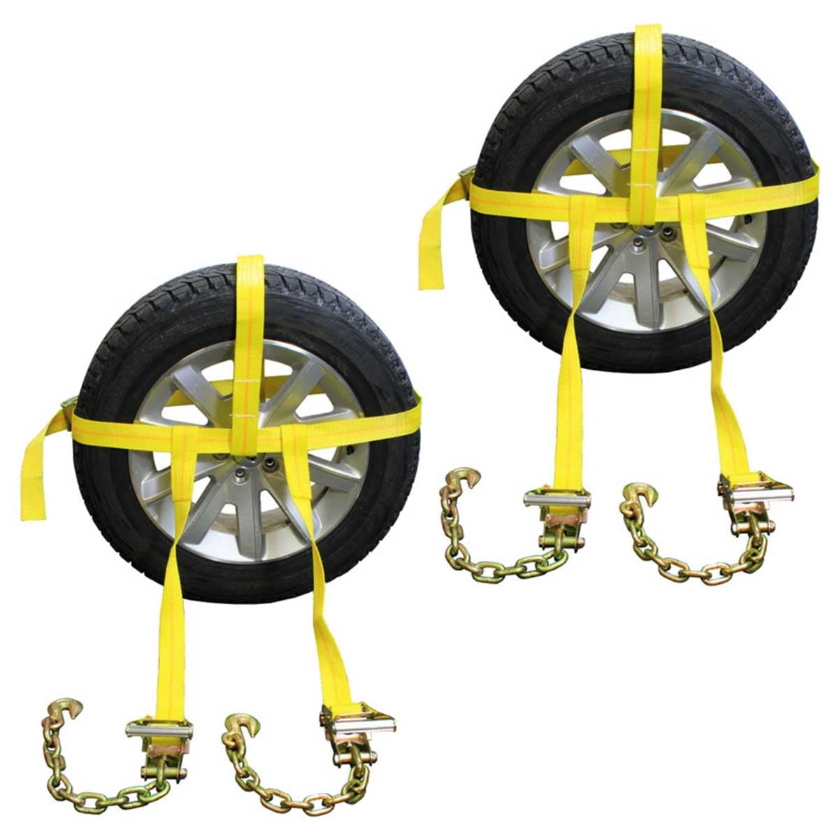 Side Mount Wheel Net w/ Cam Buckle & 2 Ratchets and Chain Extensions ...