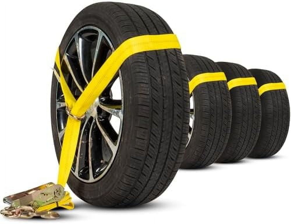 Side Mount Wheel Nets with Ratchet & Chain Extension (4-Pack), Lasso ...