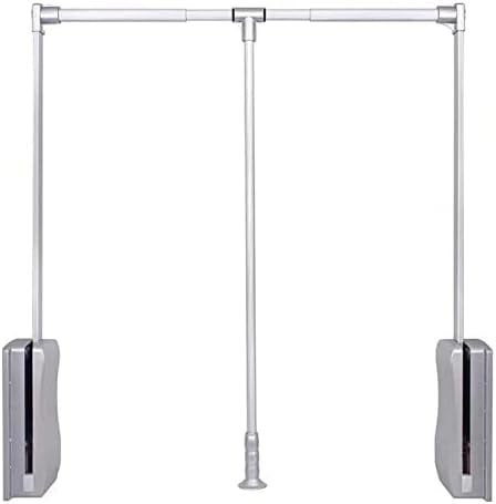 Side Mounted Pull Down Closet Rod Heavy Duty Adjustable 21-47 Inch ...