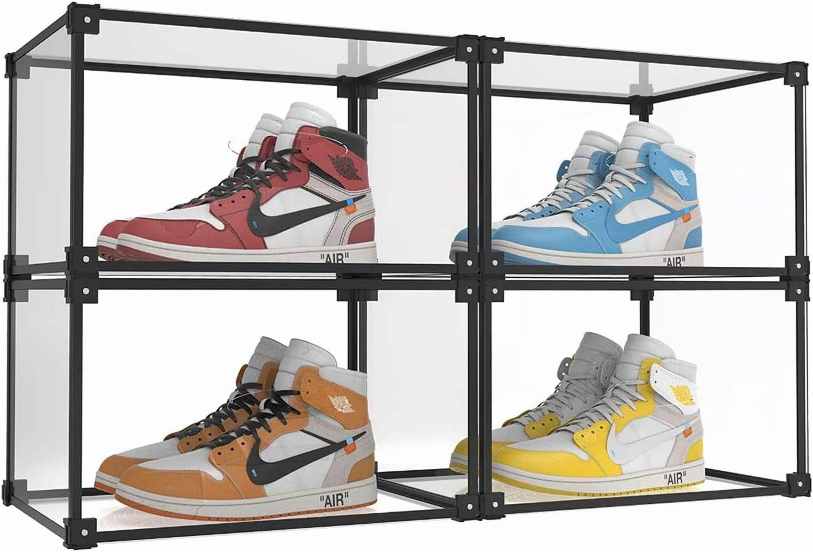 Side Open Transparent Storage Shoe Box Clear Shoe Display Case Sneaker ...