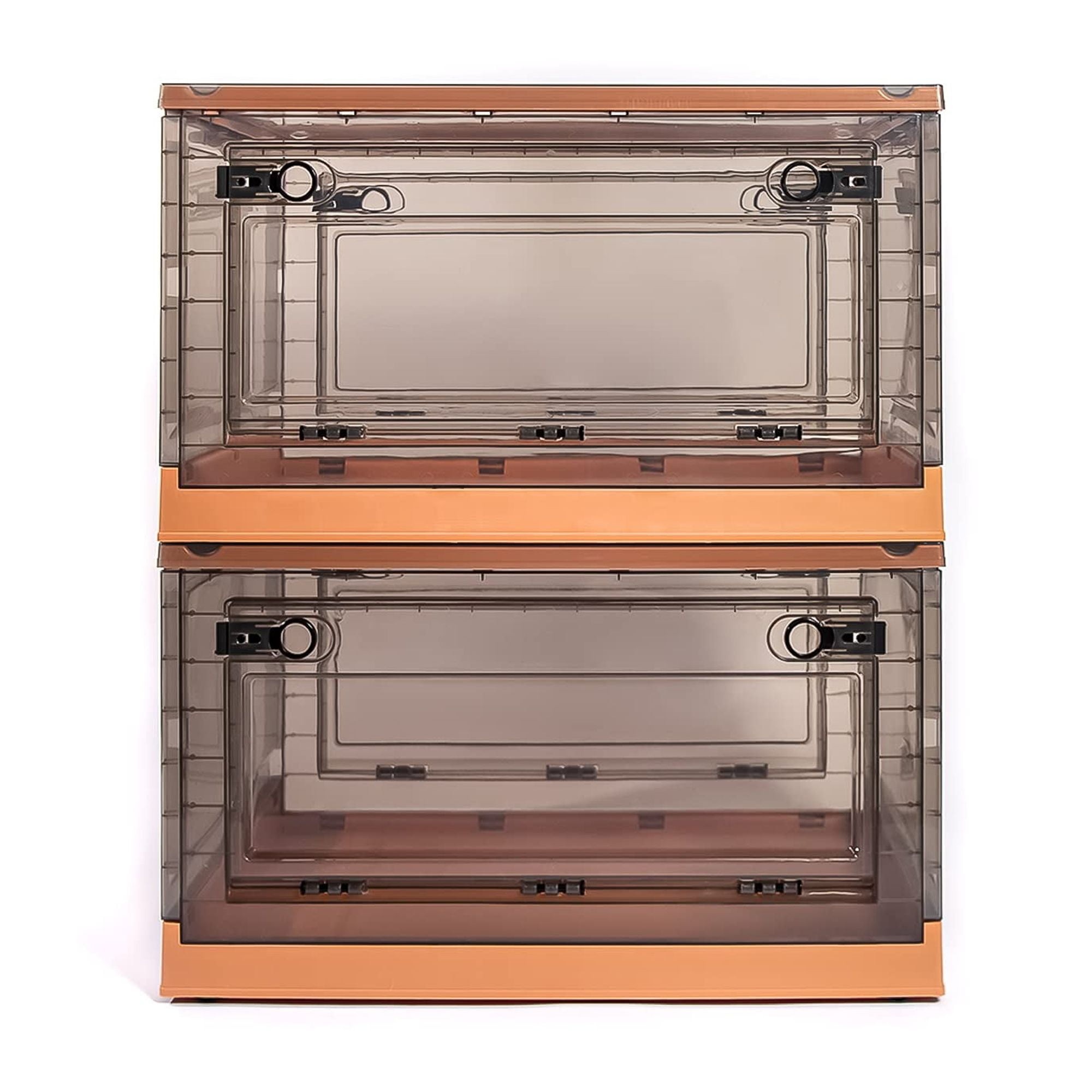 Side Opening Large Storage Bins 2 Pack, Stackable Collapsible Foldable ...